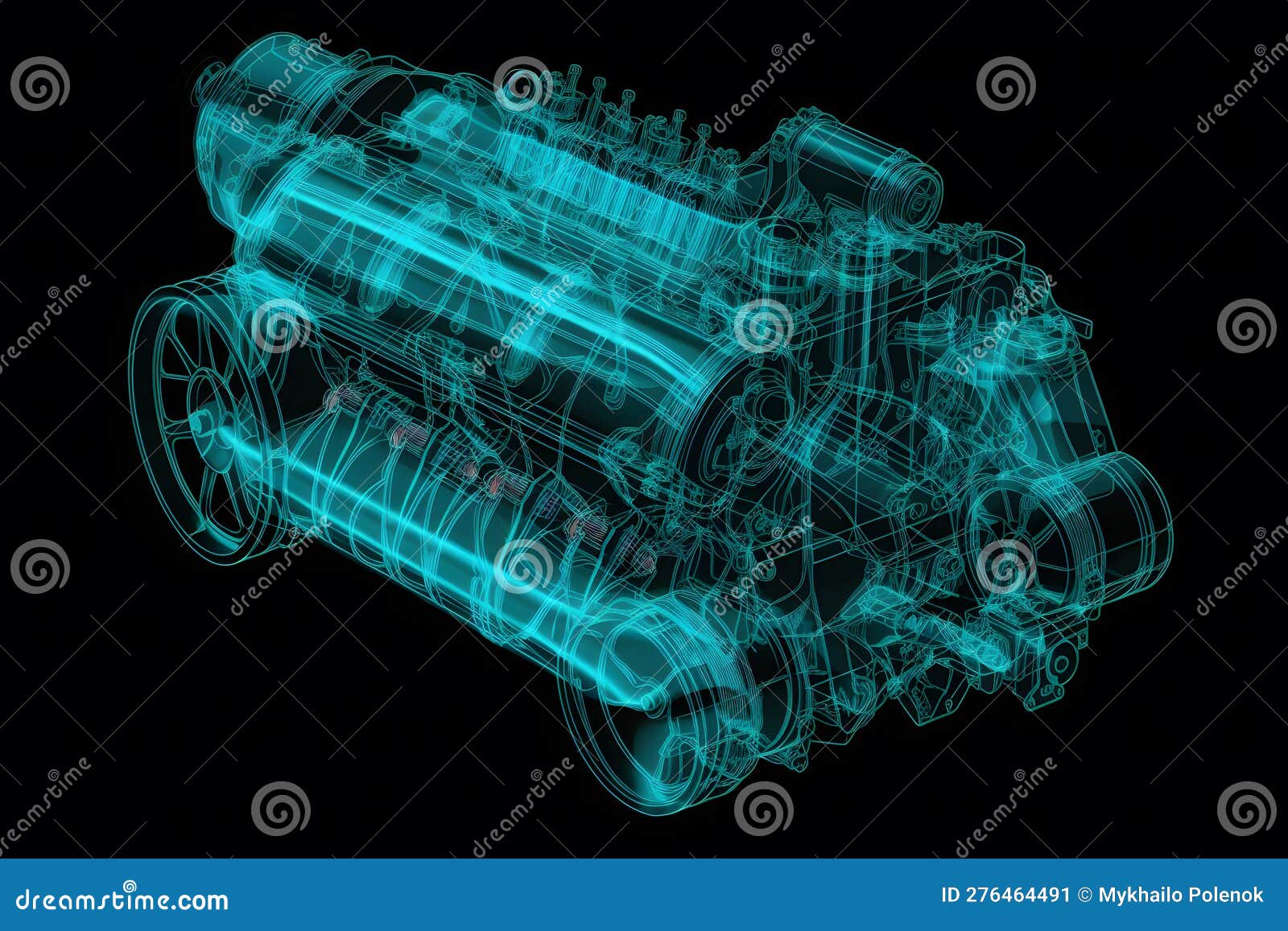 Motor Visualization Digital. Neural Network AI Generated Stock ...