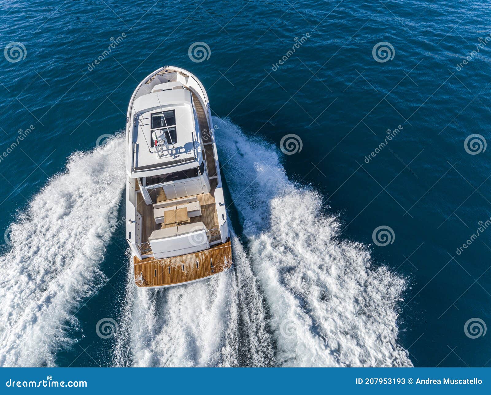 Motor Yacht in Navigation Aerial View Stock Image - Image of motorboat ...