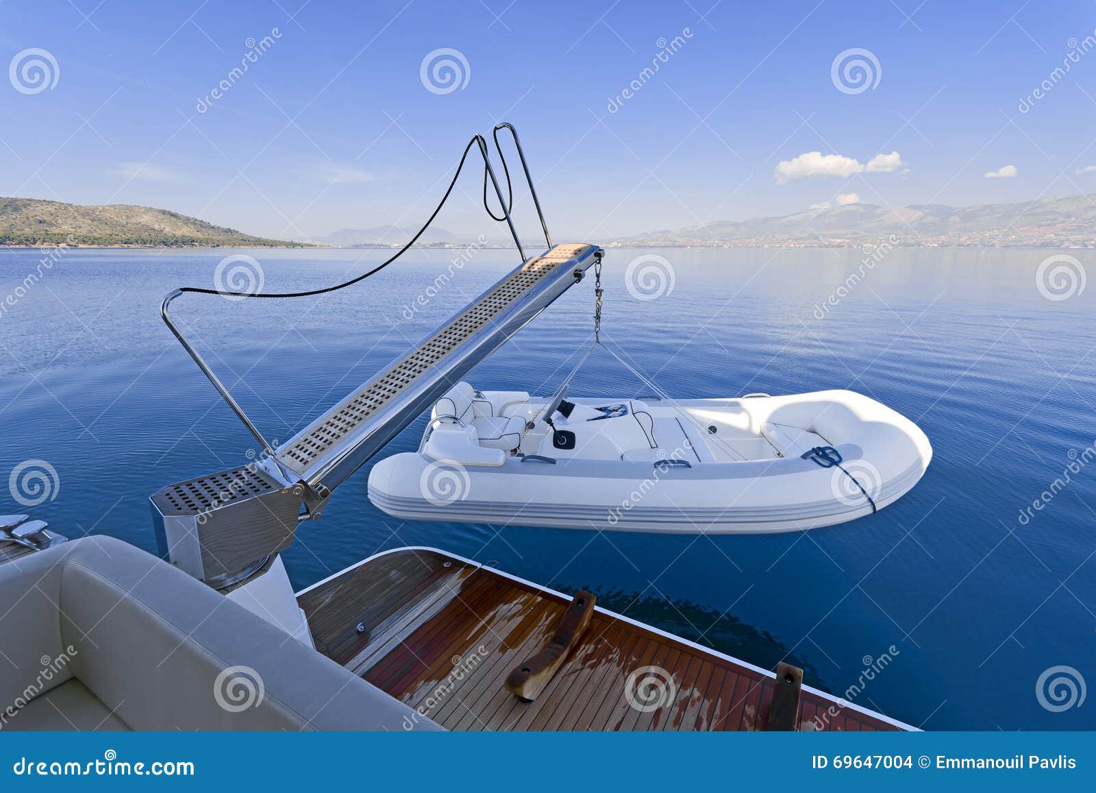 Motor yacht tender stock photo. Image of details, boat - 69647004