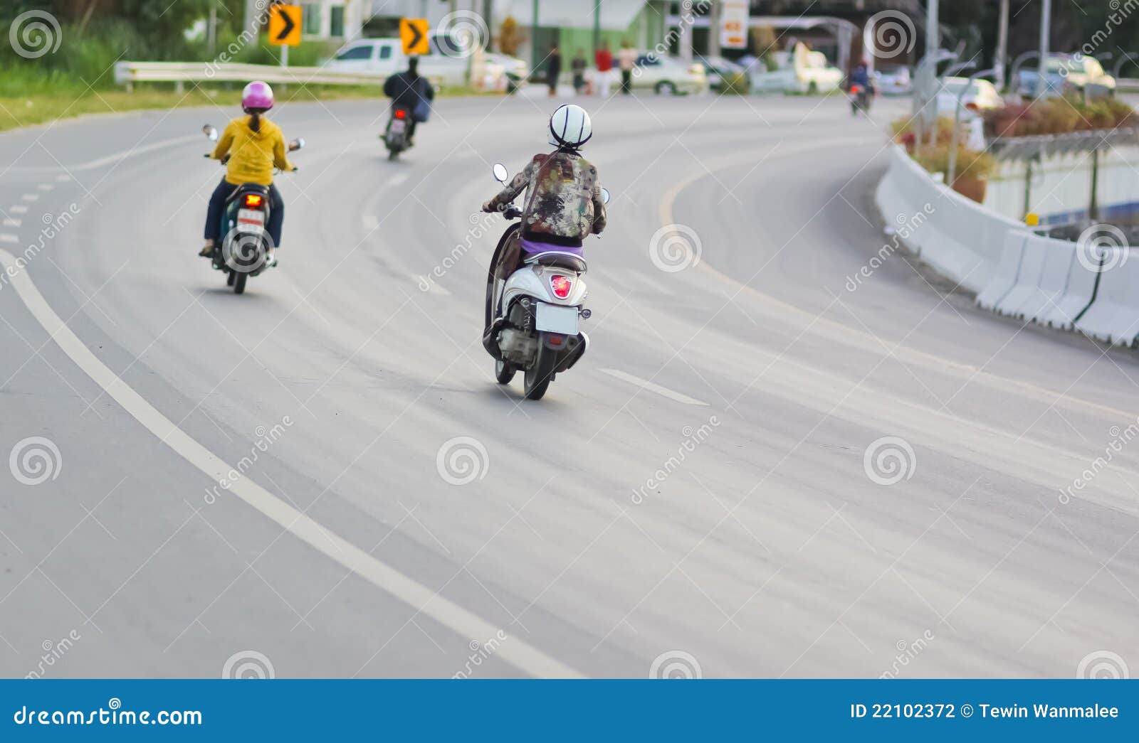 Motorbike on the Curve Road with Its Driver Stock Photo - Image of ...