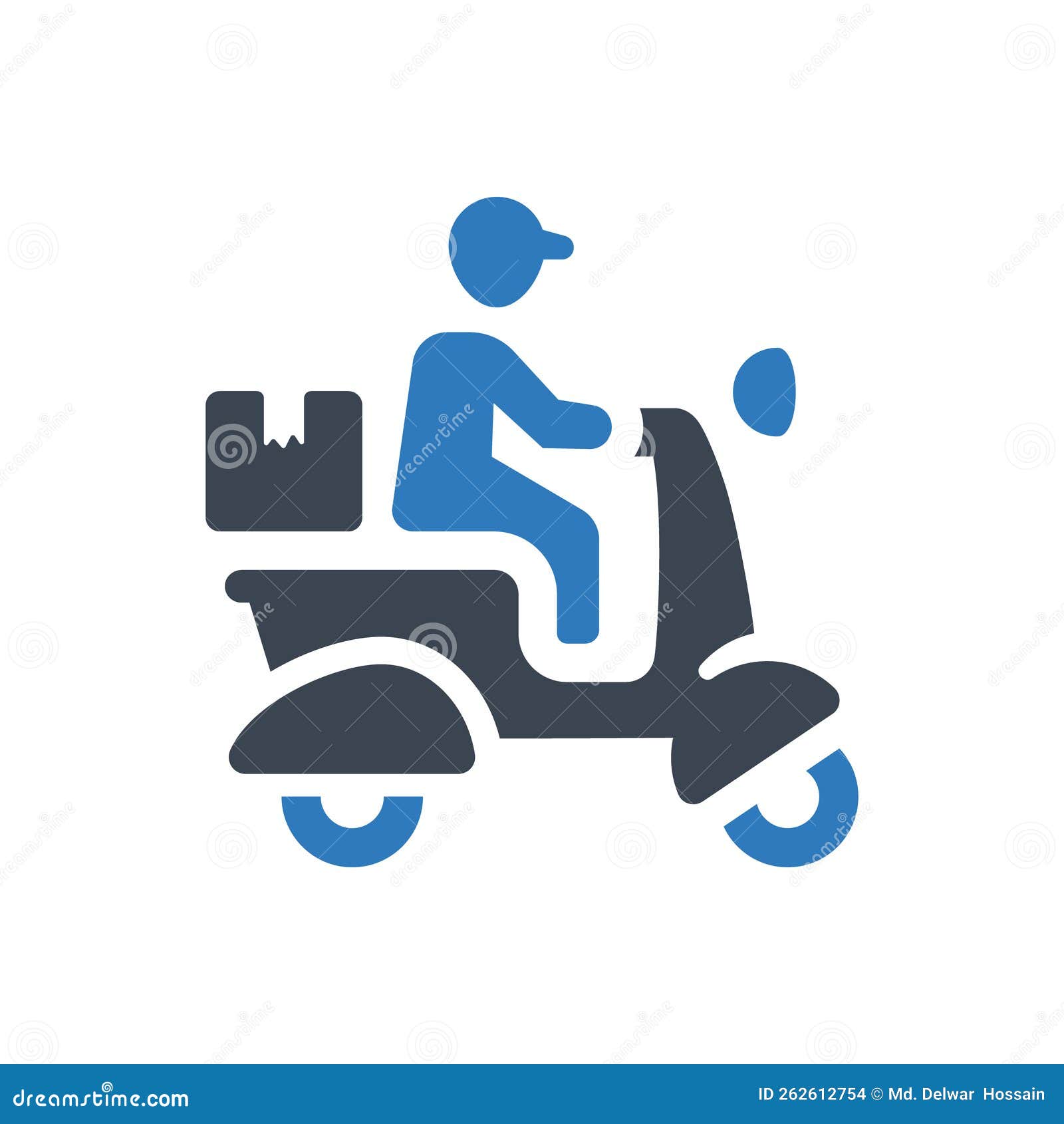 Motorbike & Delivery Man Logo. Icon & Symbol Vector Template. Stock ...