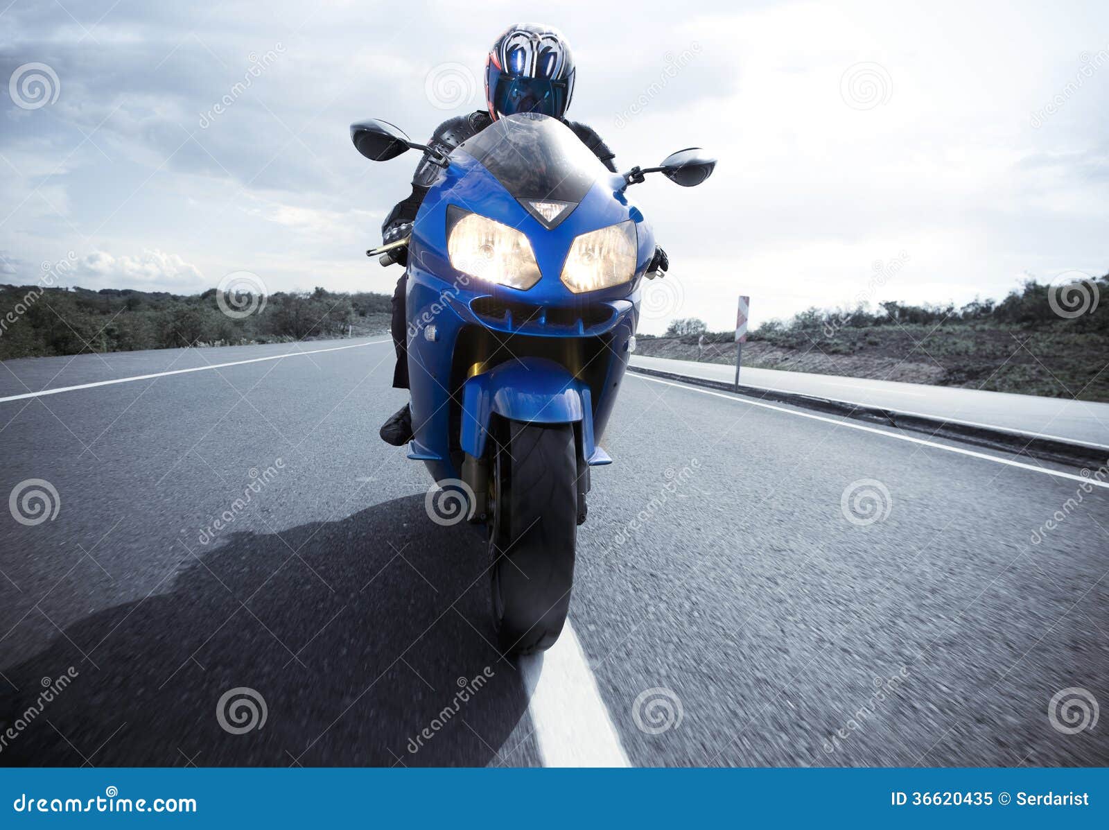 Motorbike Driver on the Road Stock Image - Image of sport, road: 36620435