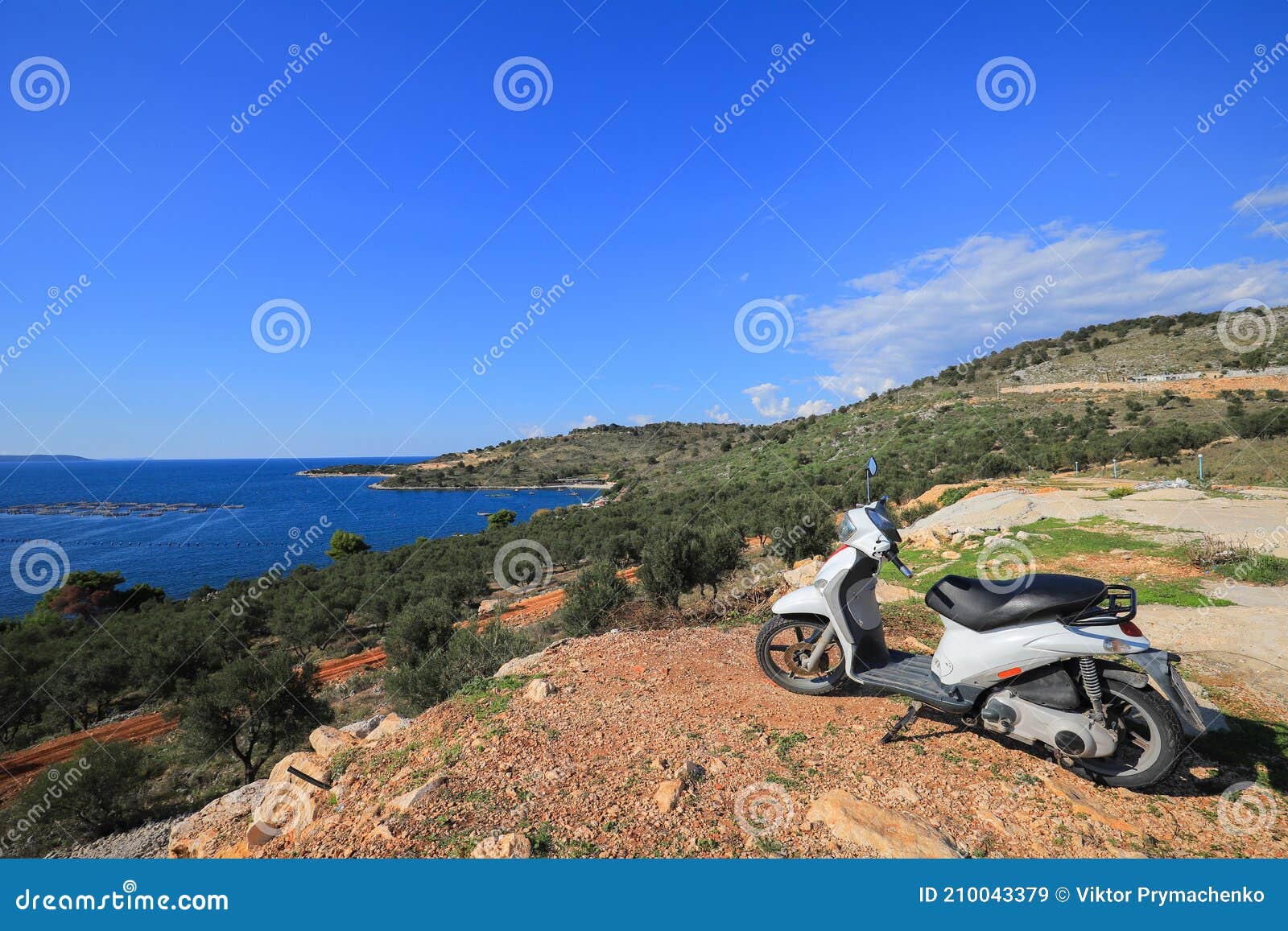 Motorbike on the Edge of the Cliff Stock Image - Image of summer ...