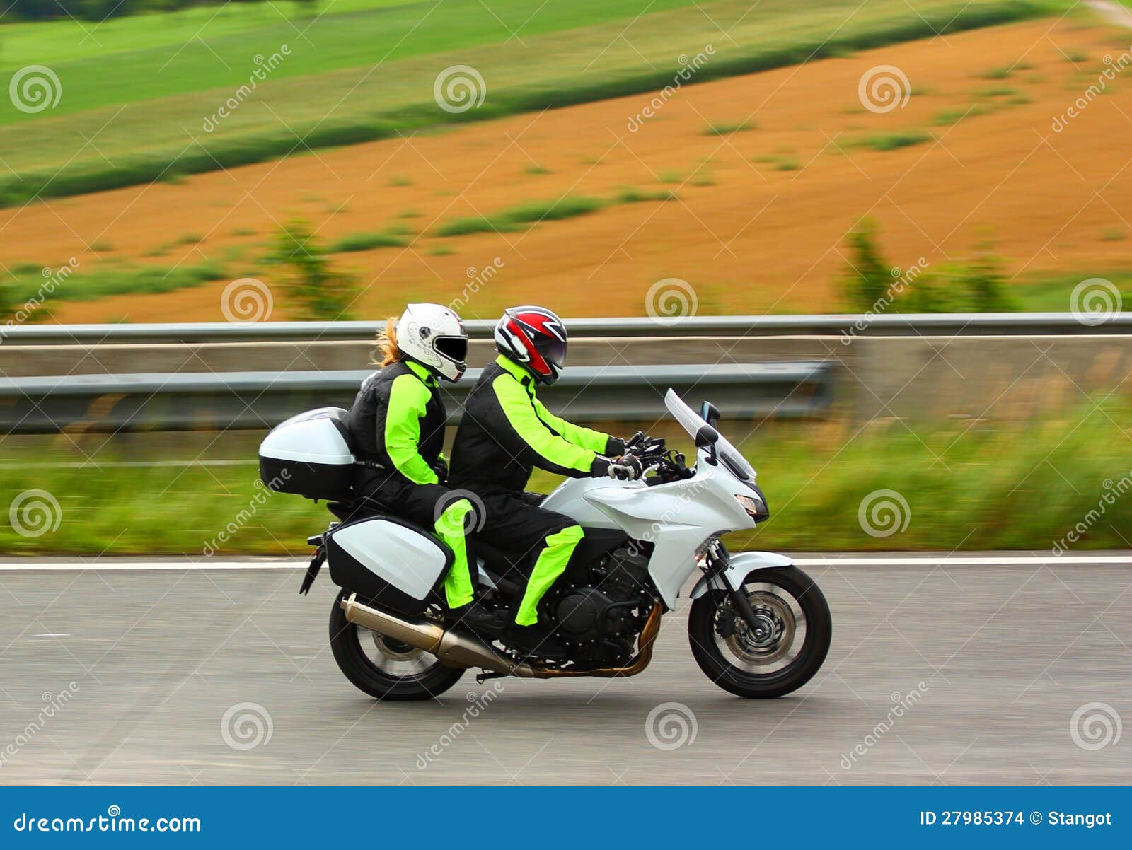 Motorbike on highway stock photo. Image of movement, white - 27985374