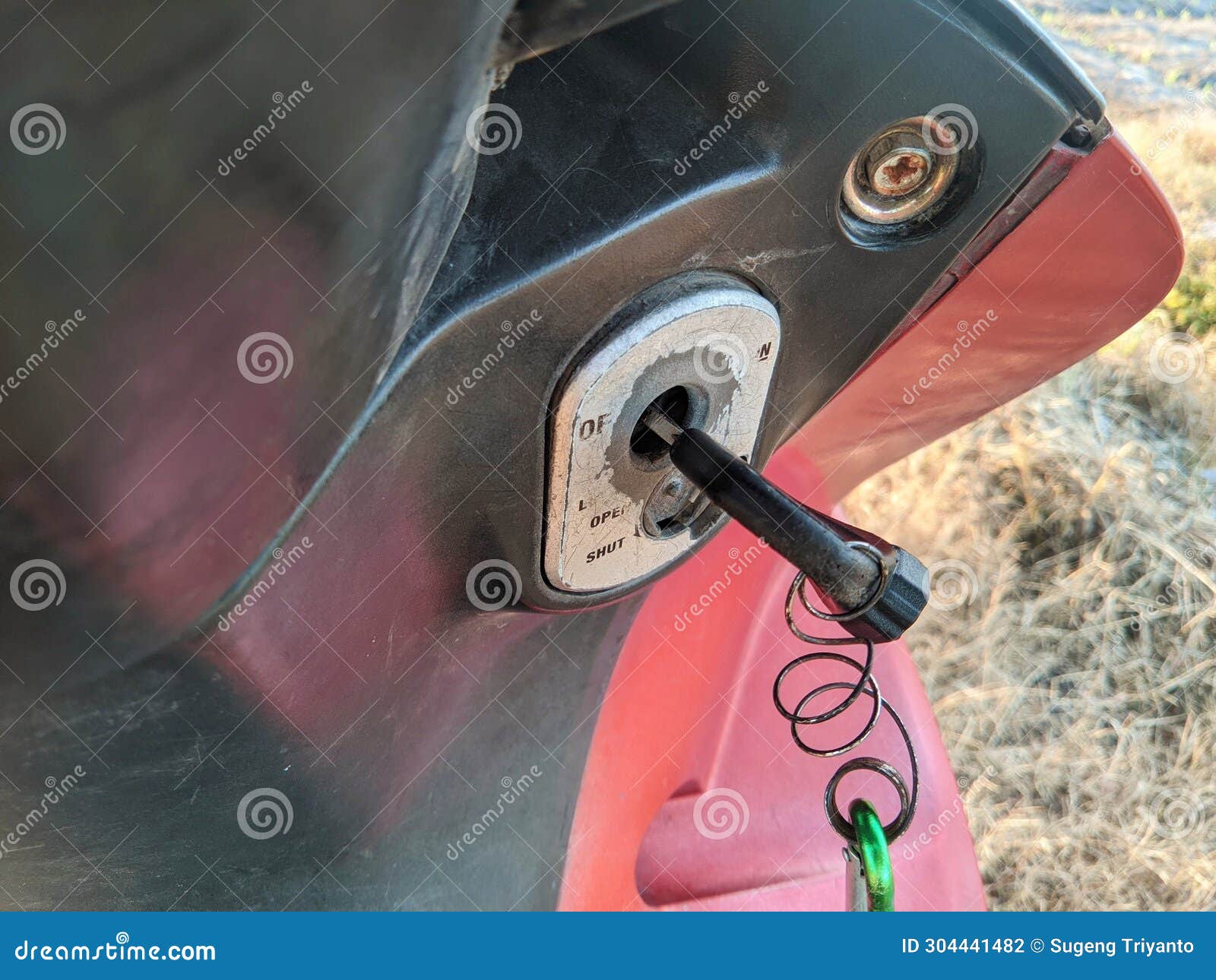 The Motorbike S Electric Ignition Switch and the Black Key Hanging ...