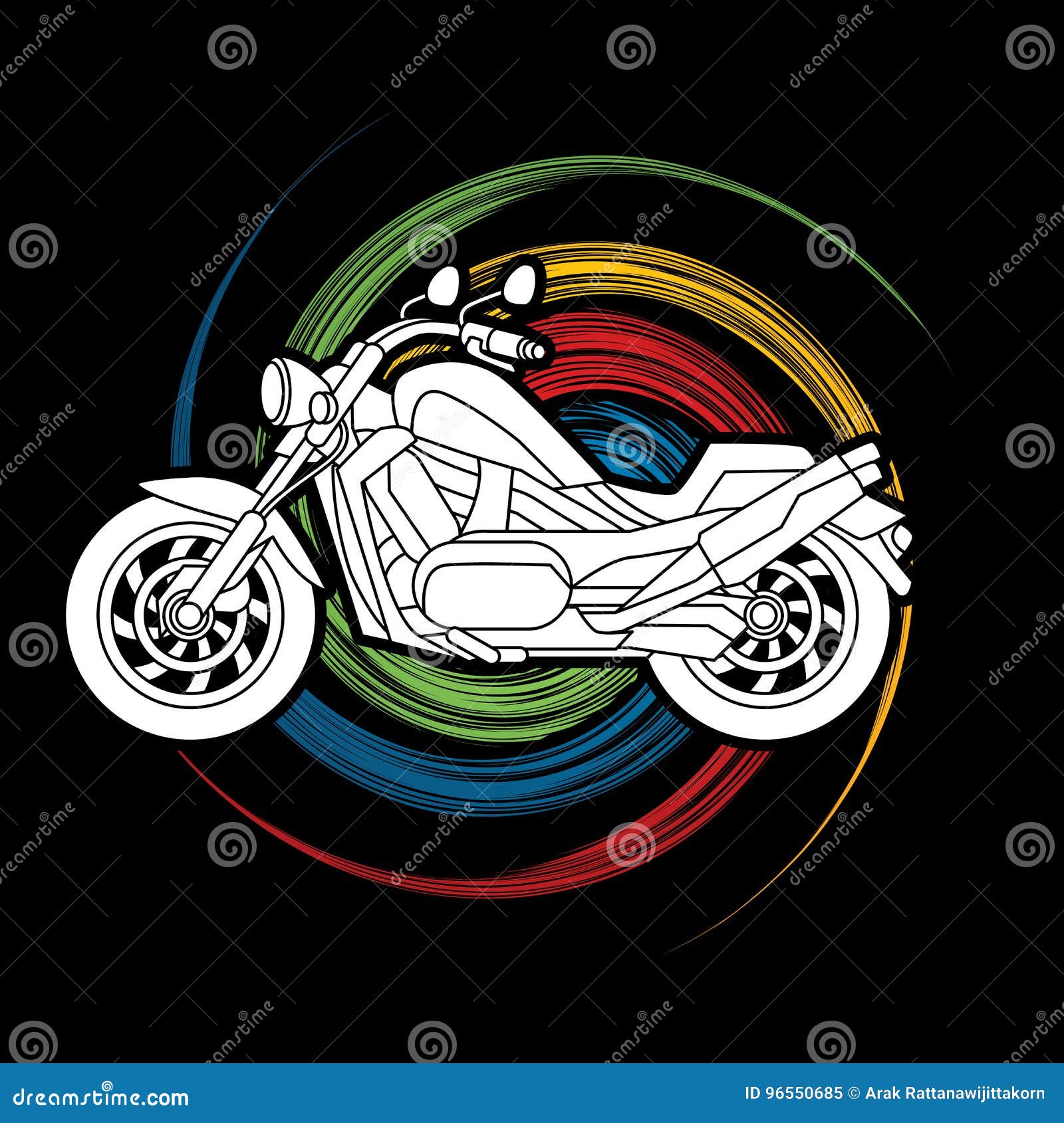 Motorbike Side View, Chopper Stock Vector - Illustration of logo, biker ...