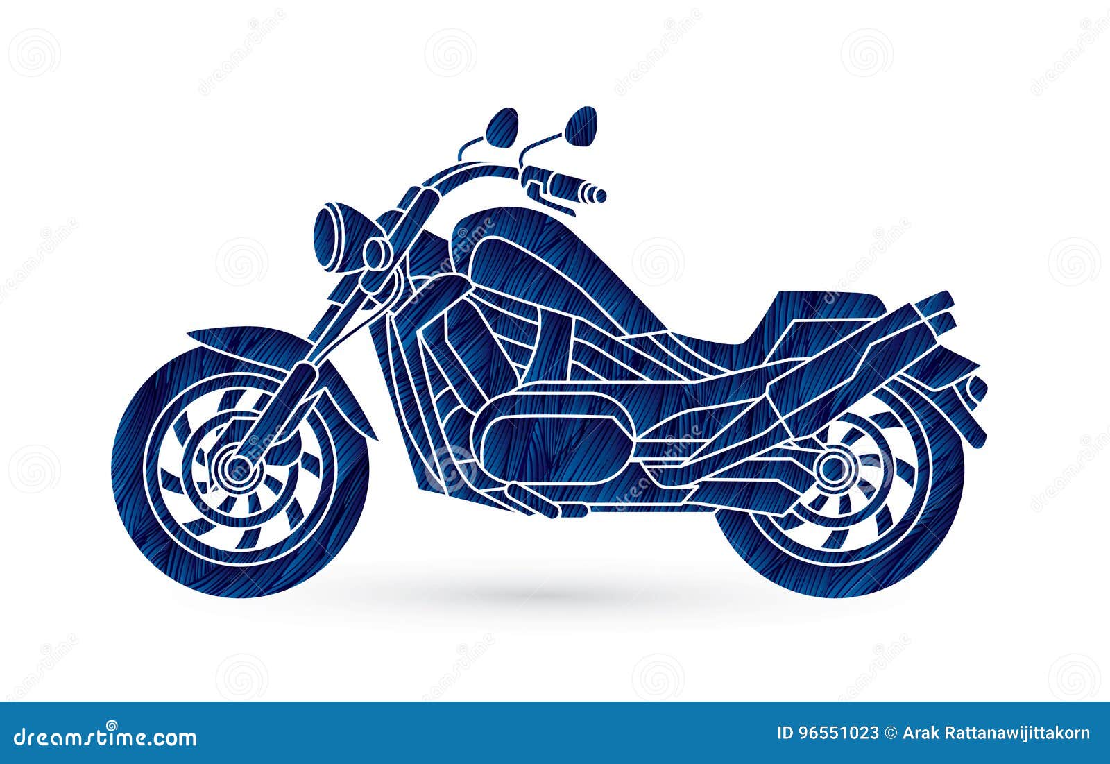 Motorbike Side View, Chopper Stock Vector - Illustration of road, fast ...