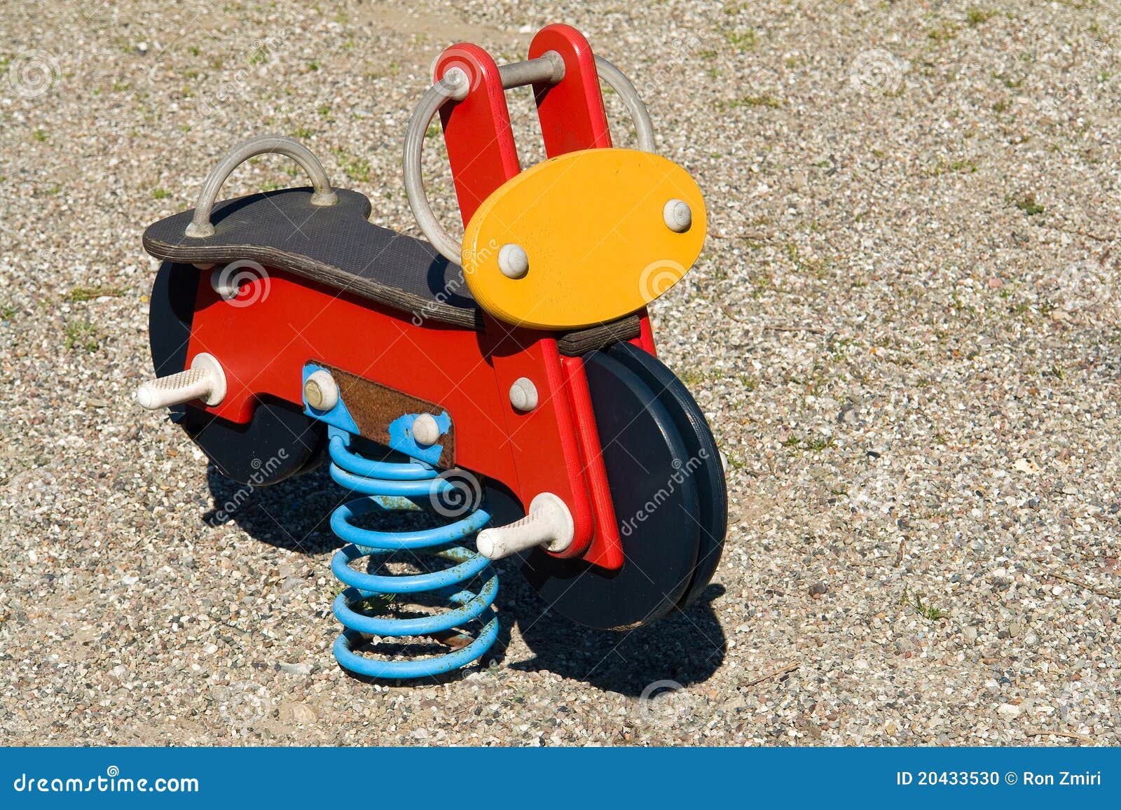 Motorbike Spring Toy in Playground Stock Photo - Image of recreation ...
