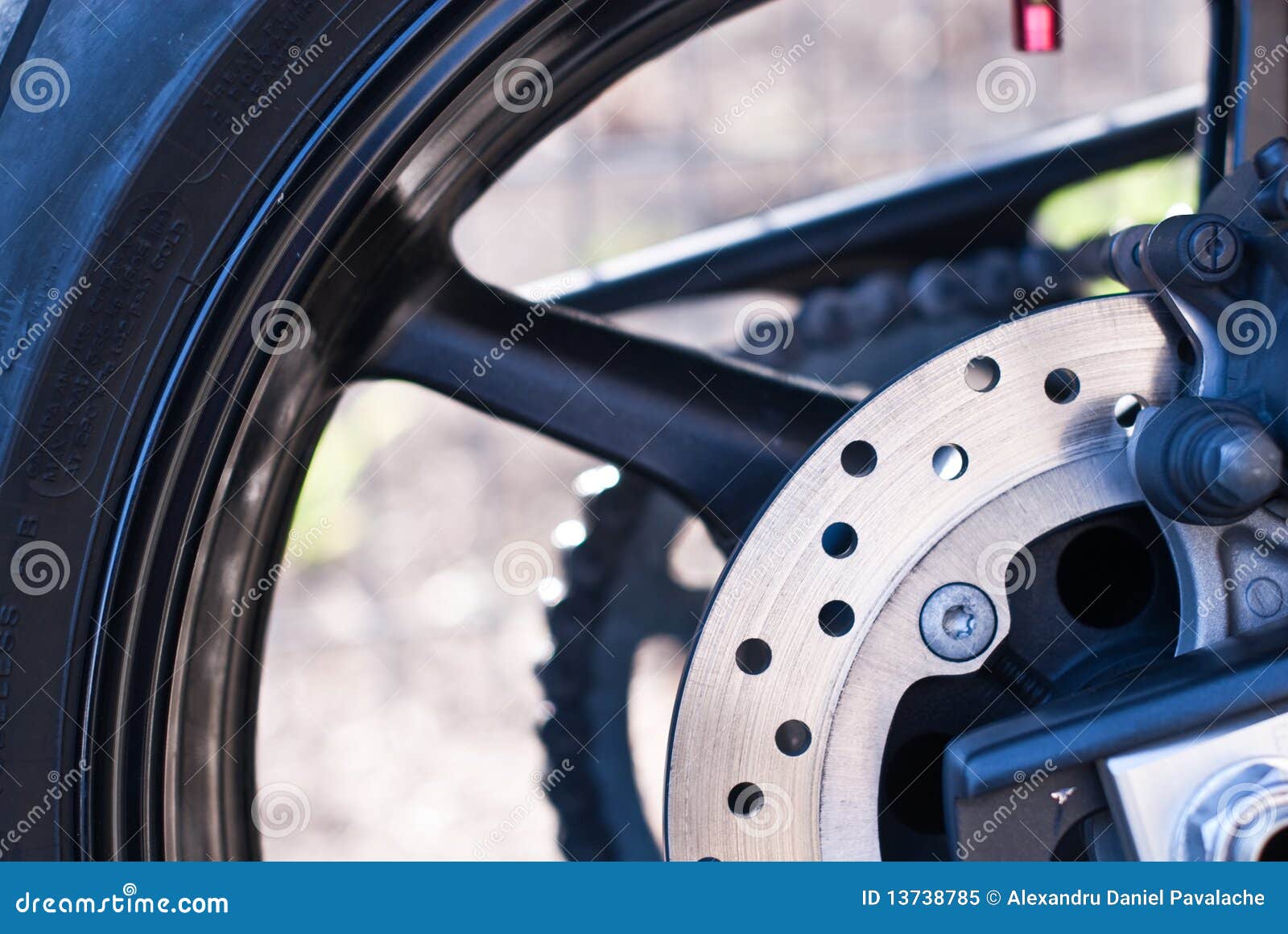 Motorbike Tire with Brake System Stock Image - Image of drawing ...