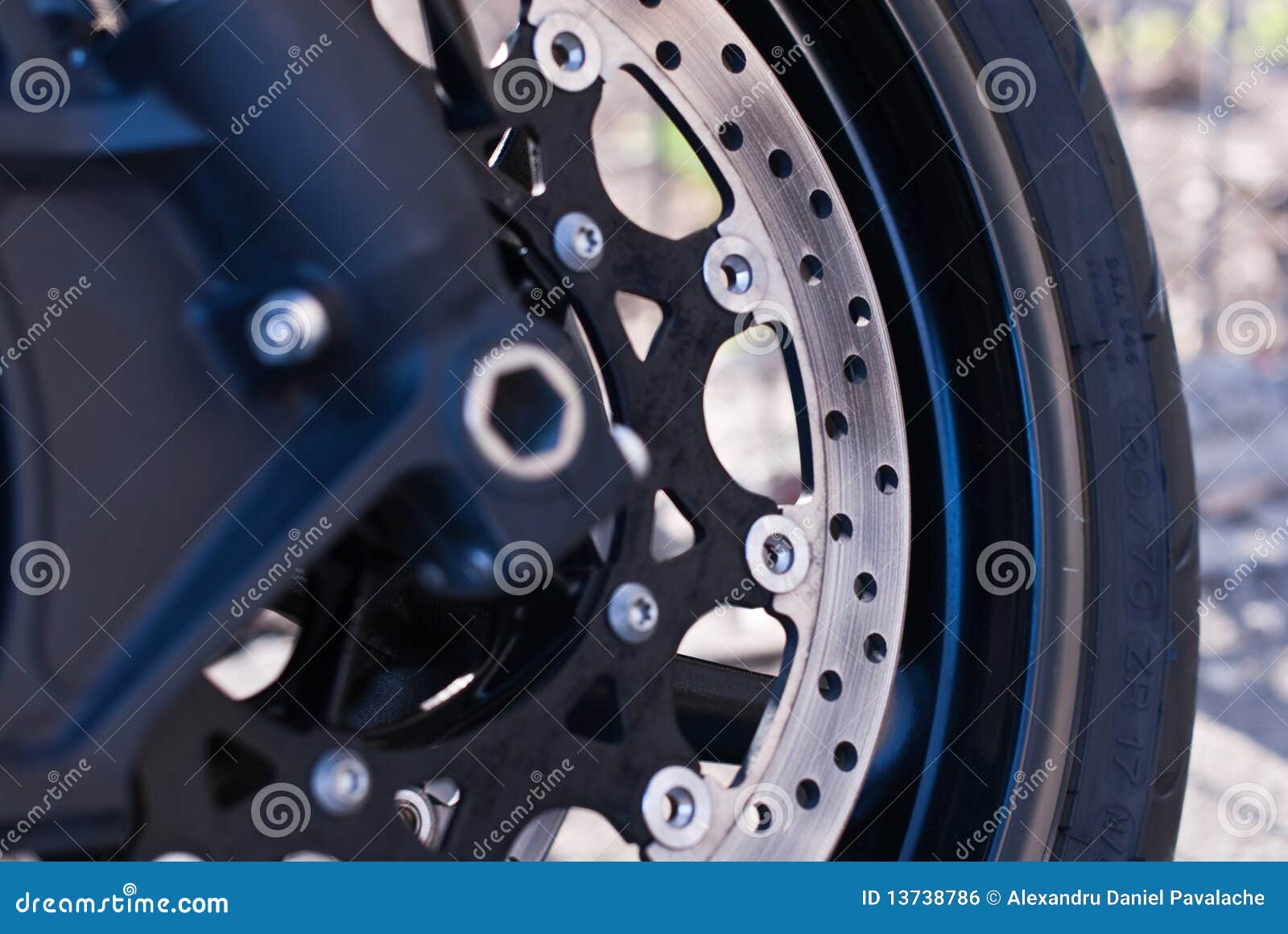 Motorbike Tire with Brake System Stock Photo - Image of motorbike ...