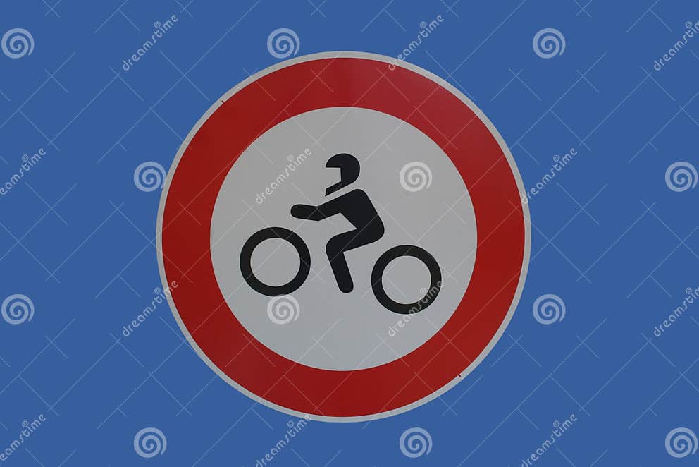 Motorbikes prohibited sign stock photo. Image of bike - 3272634