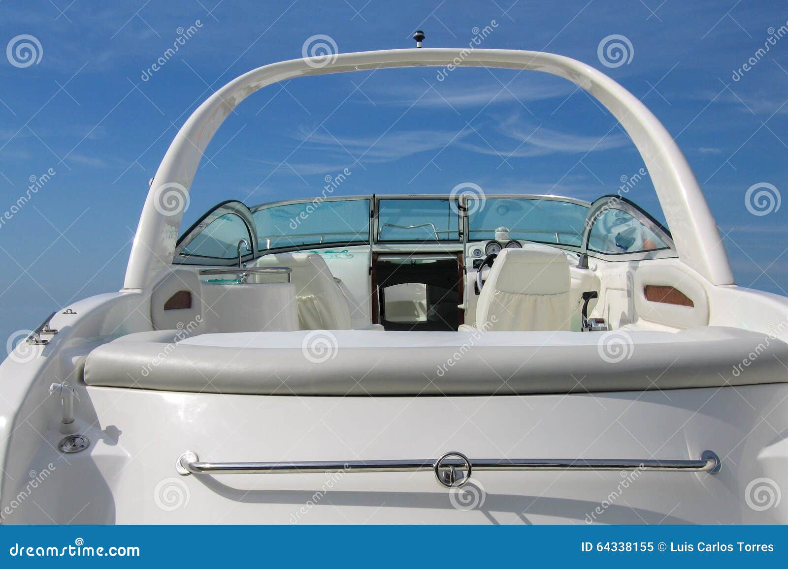 Motorboat back view stock image. Image of sportive, boat - 64338155