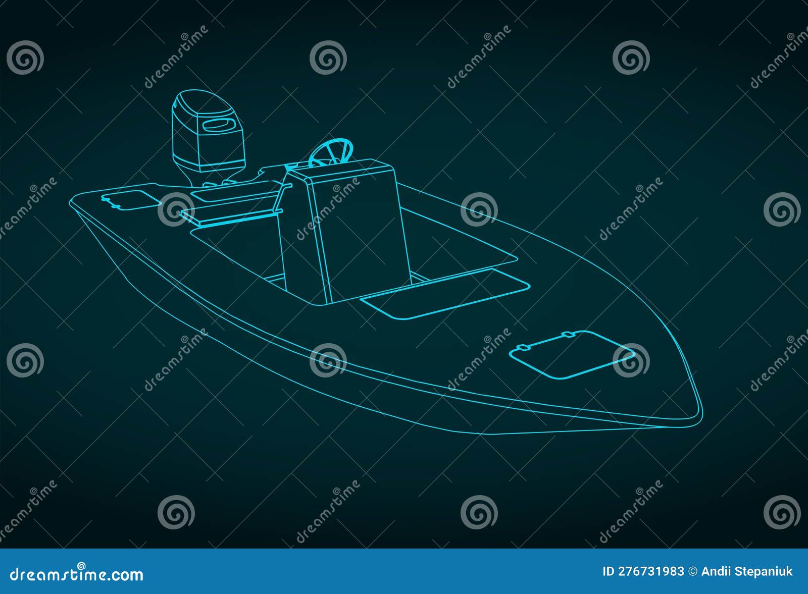 Motorboat blueprint stock vector. Illustration of transport - 276731983
