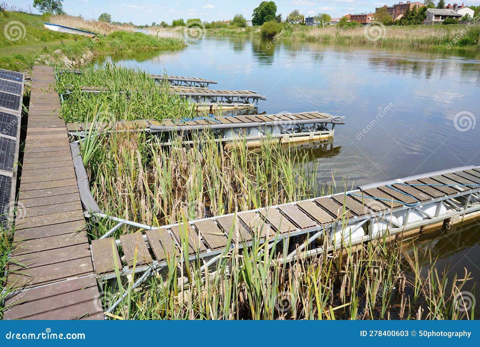 Motorboat Platform on the River. Deck for the Boats at the Lake Stock ...