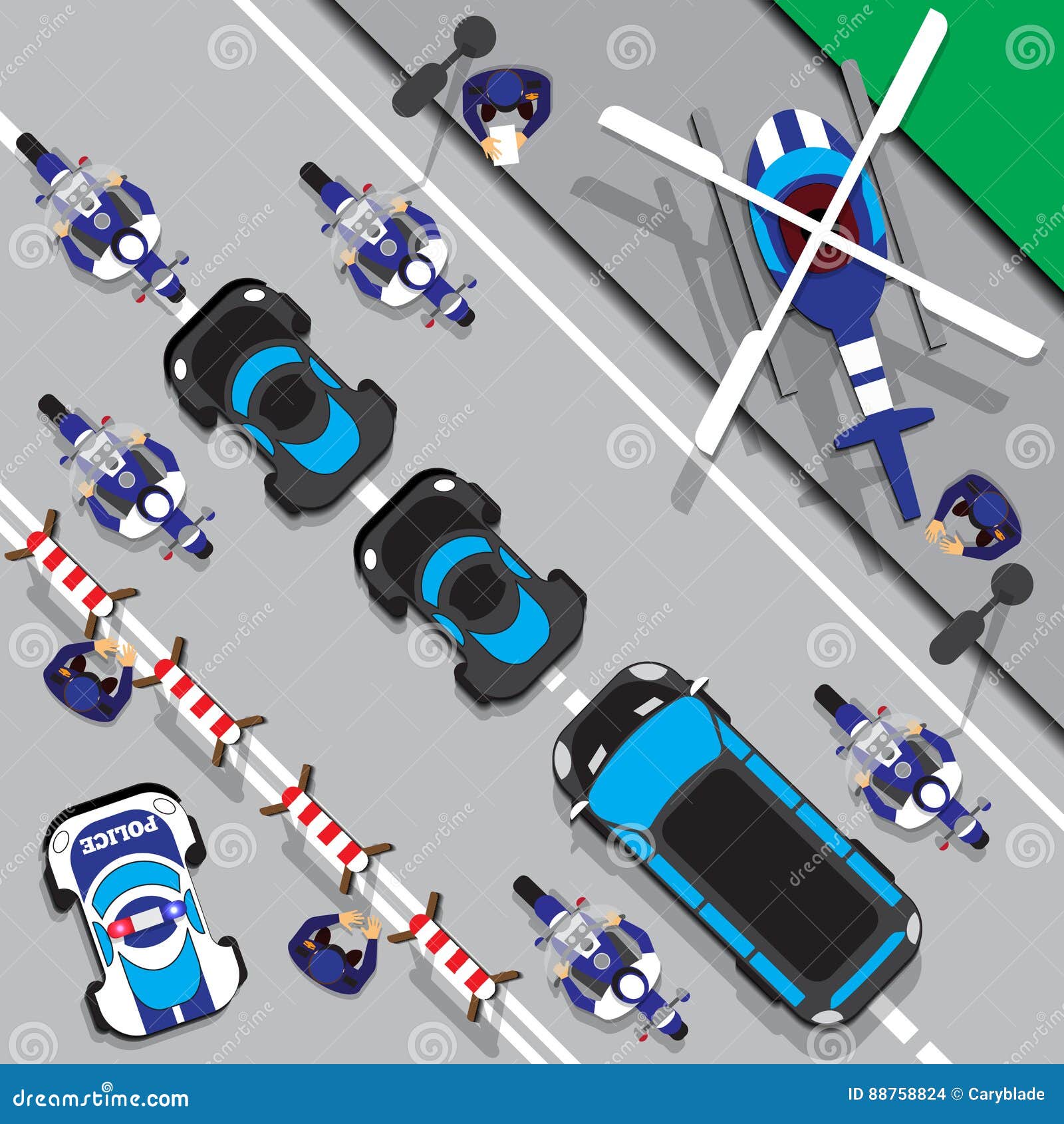 The Motorcade Escorted by Police. Stock Vector - Illustration of police ...