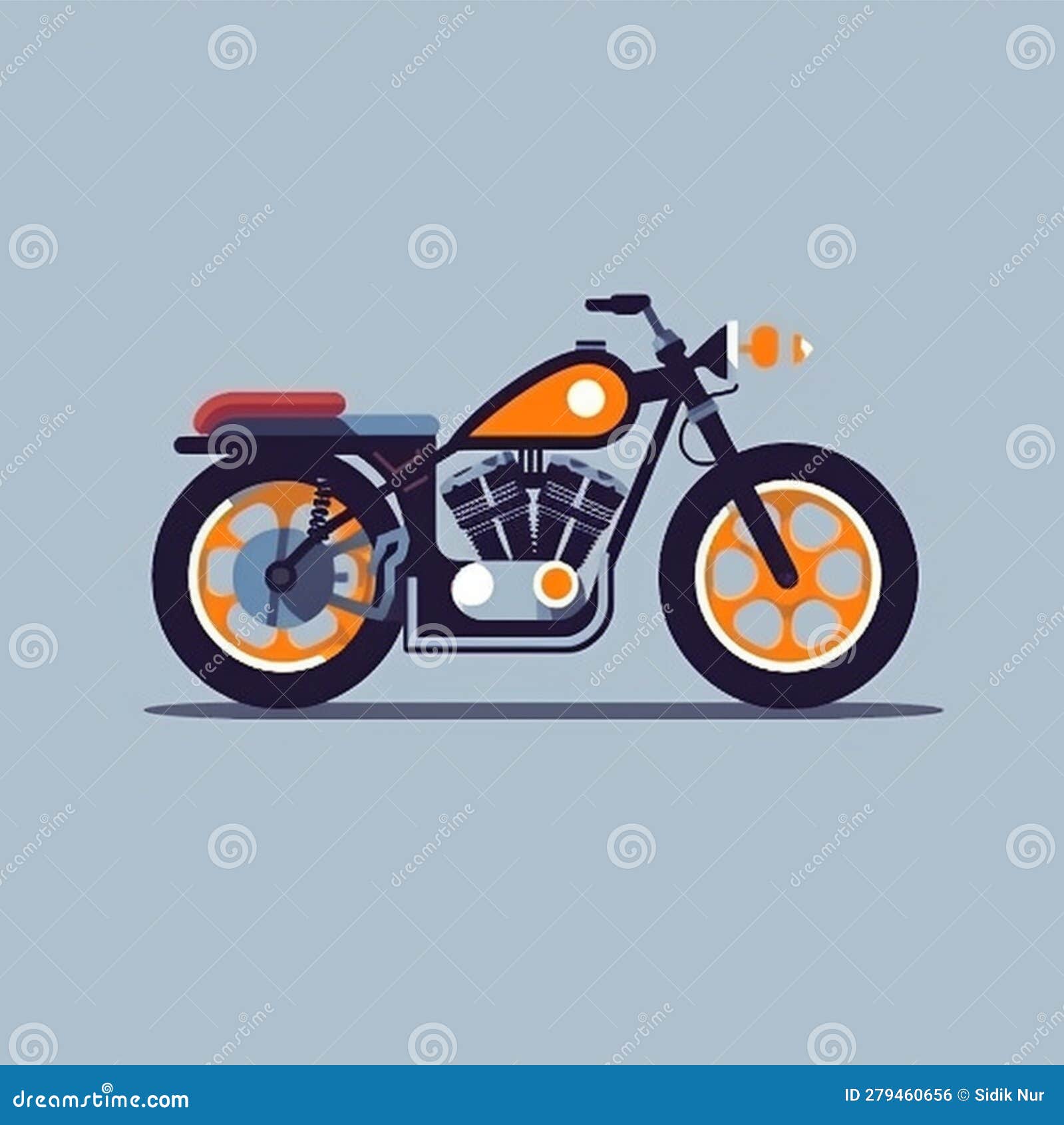 Cartoon Motorbike Illustration Stock Illustration - Illustration of ...