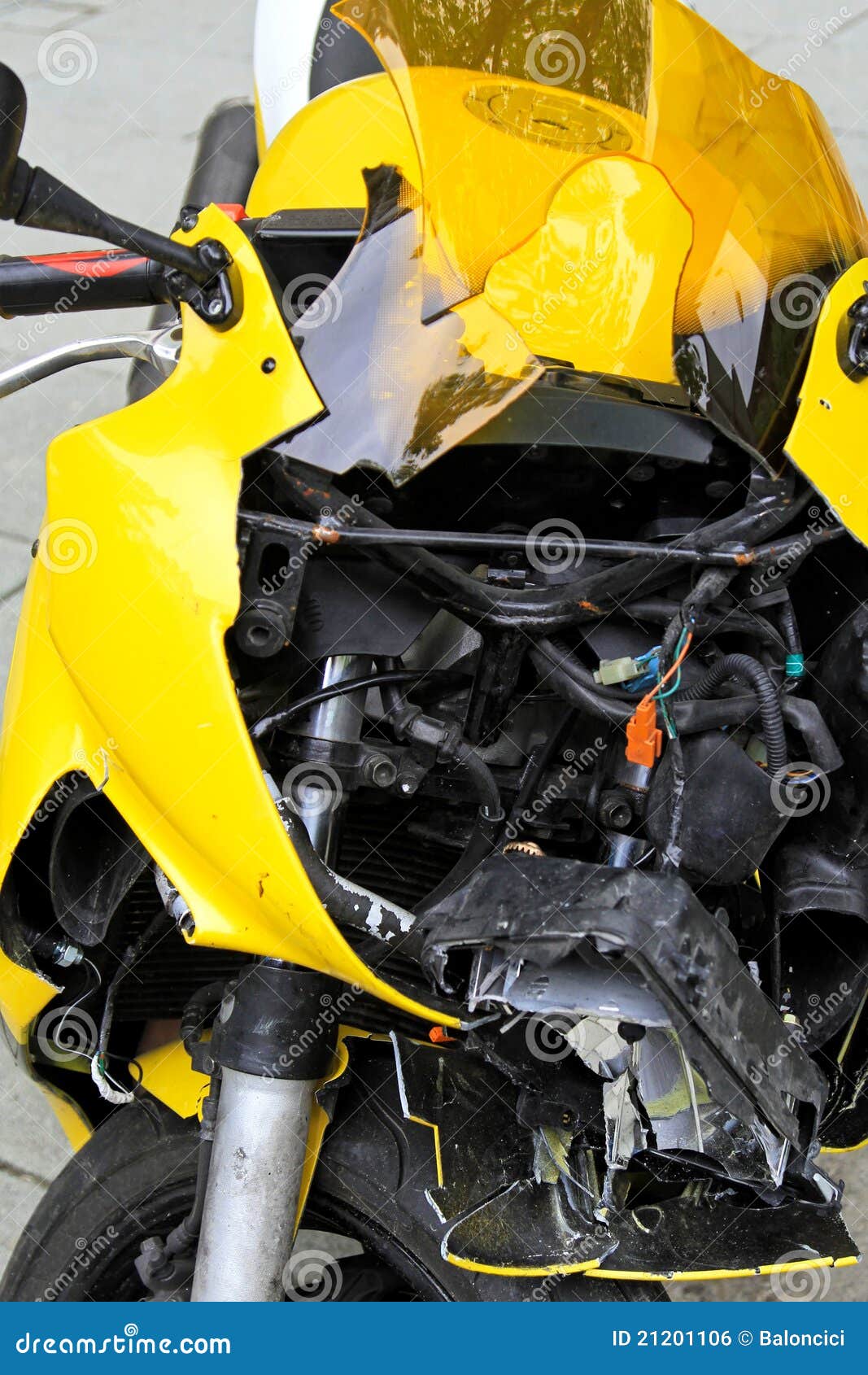 Motorcycle accident stock photo. Image of injury, damaged - 21201106