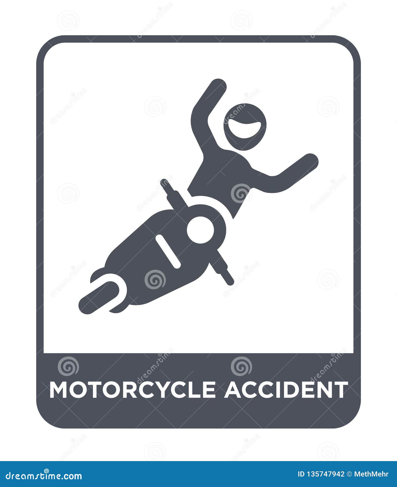 Motorcycle Accident Icon In Trendy Design Style. Motorcycle Accident ... Motorcycle Accident Icon In Trendy Design Style. Motorcycle Accident ...