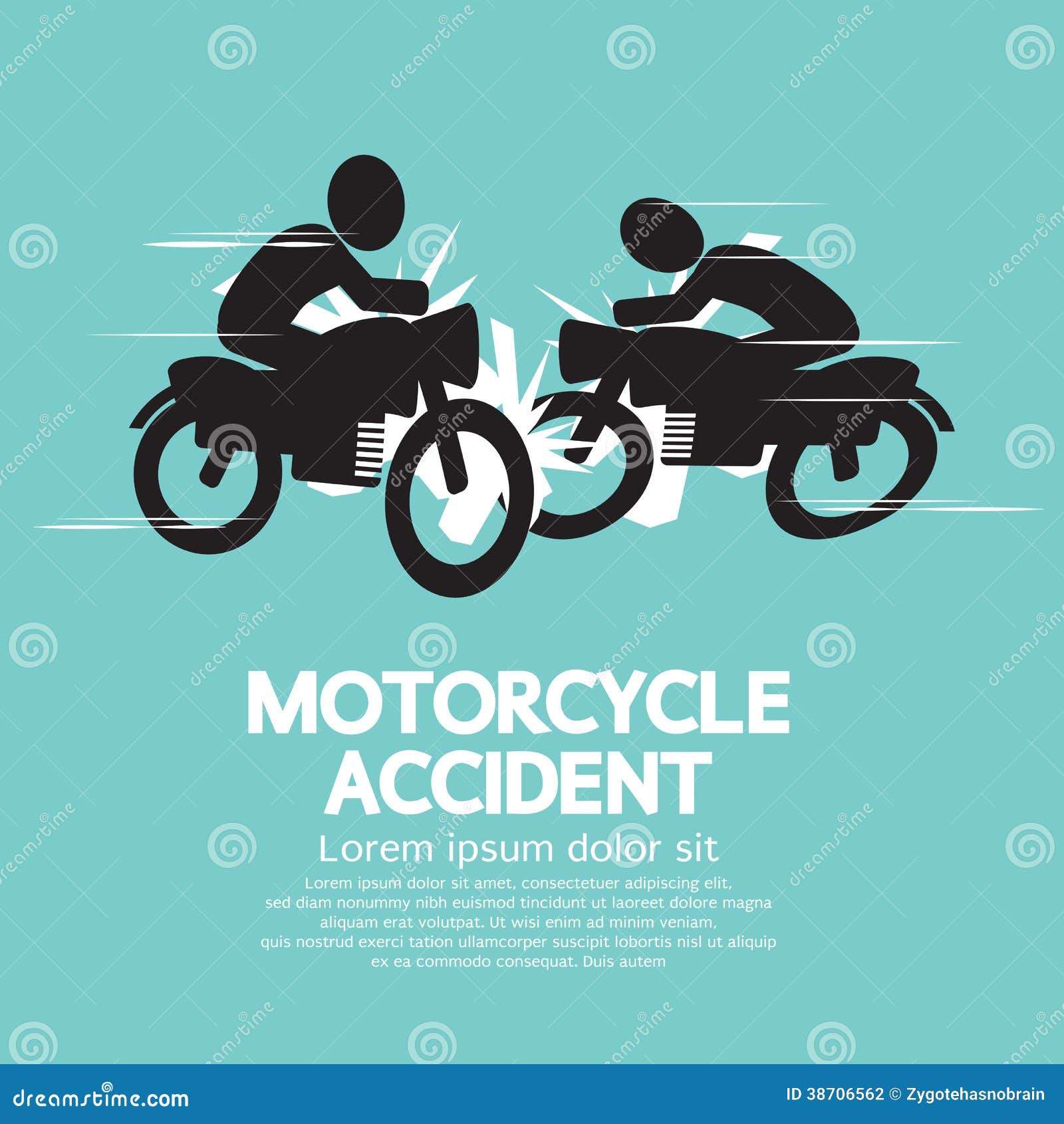 Motorcycle Accident stock vector. Illustration of repair - 38706562