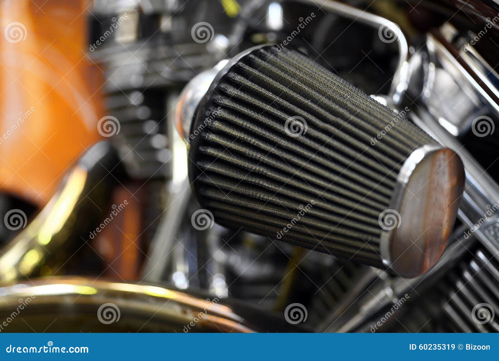 Motorcycle air filter stock image. Image of metal, custom - 60235319
