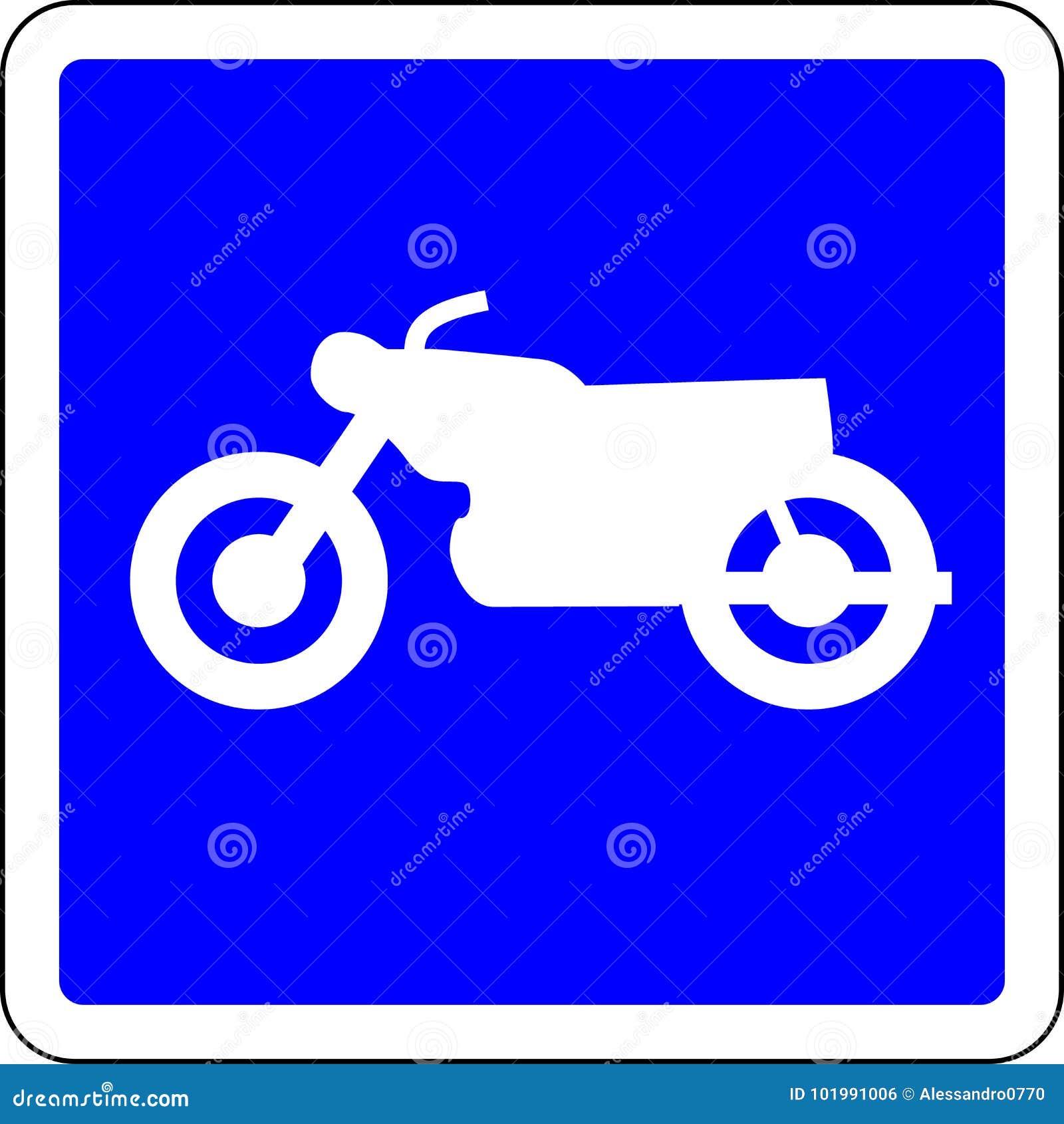 Motorcycle Allowed Road Sign Stock Illustration - Illustration of ...