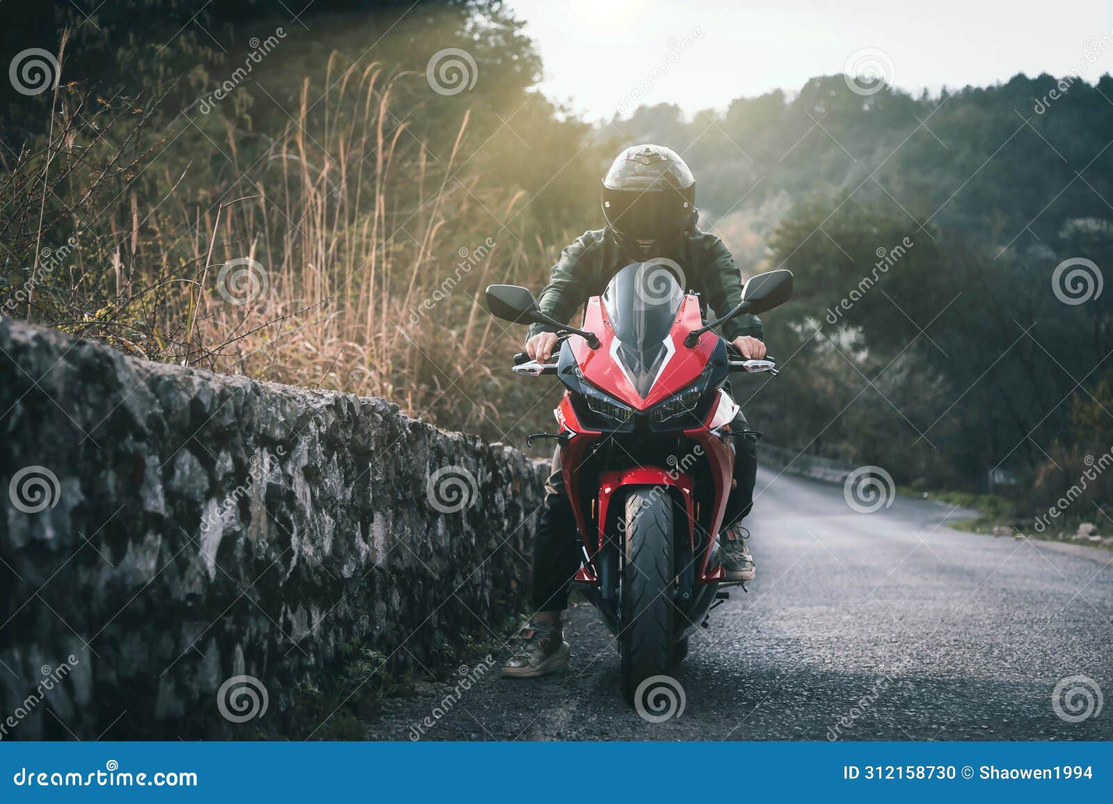 Motorcycle Asian boy stock photo. Image of biker, spring - 312158730