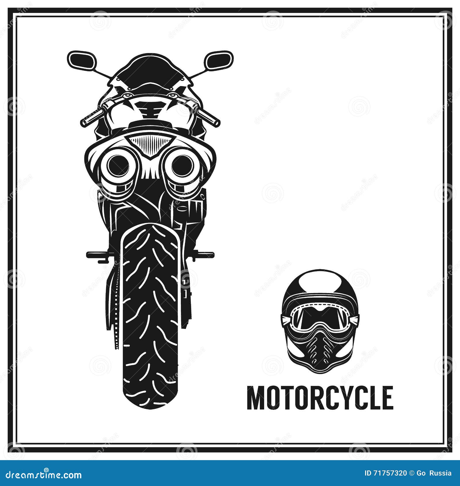 Motorcycle Back View Elements Quality Set Stock Vector - Illustration ...
