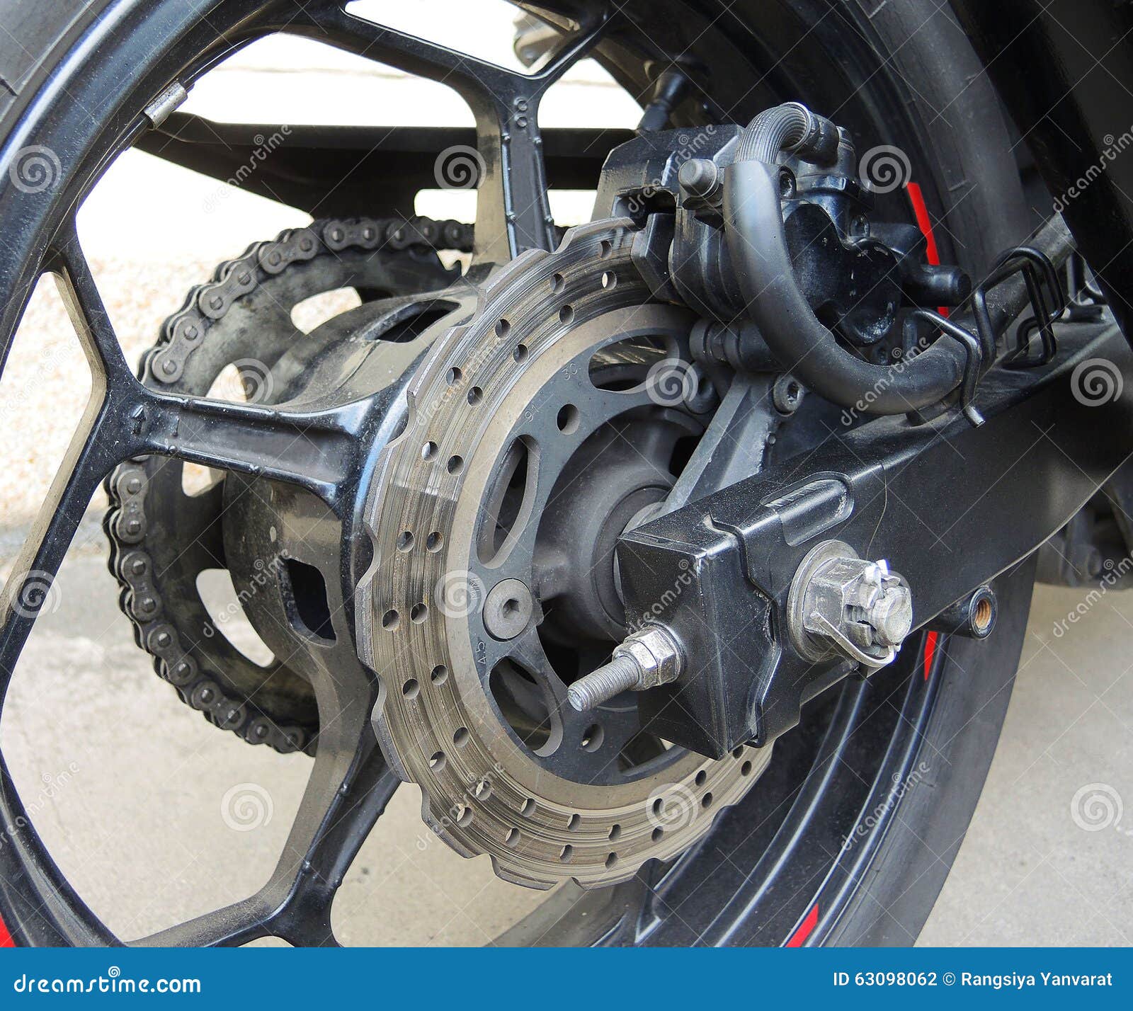 Motorcycle Back Wheel Detail Stock Photo - Image of fender, shiny: 63098062