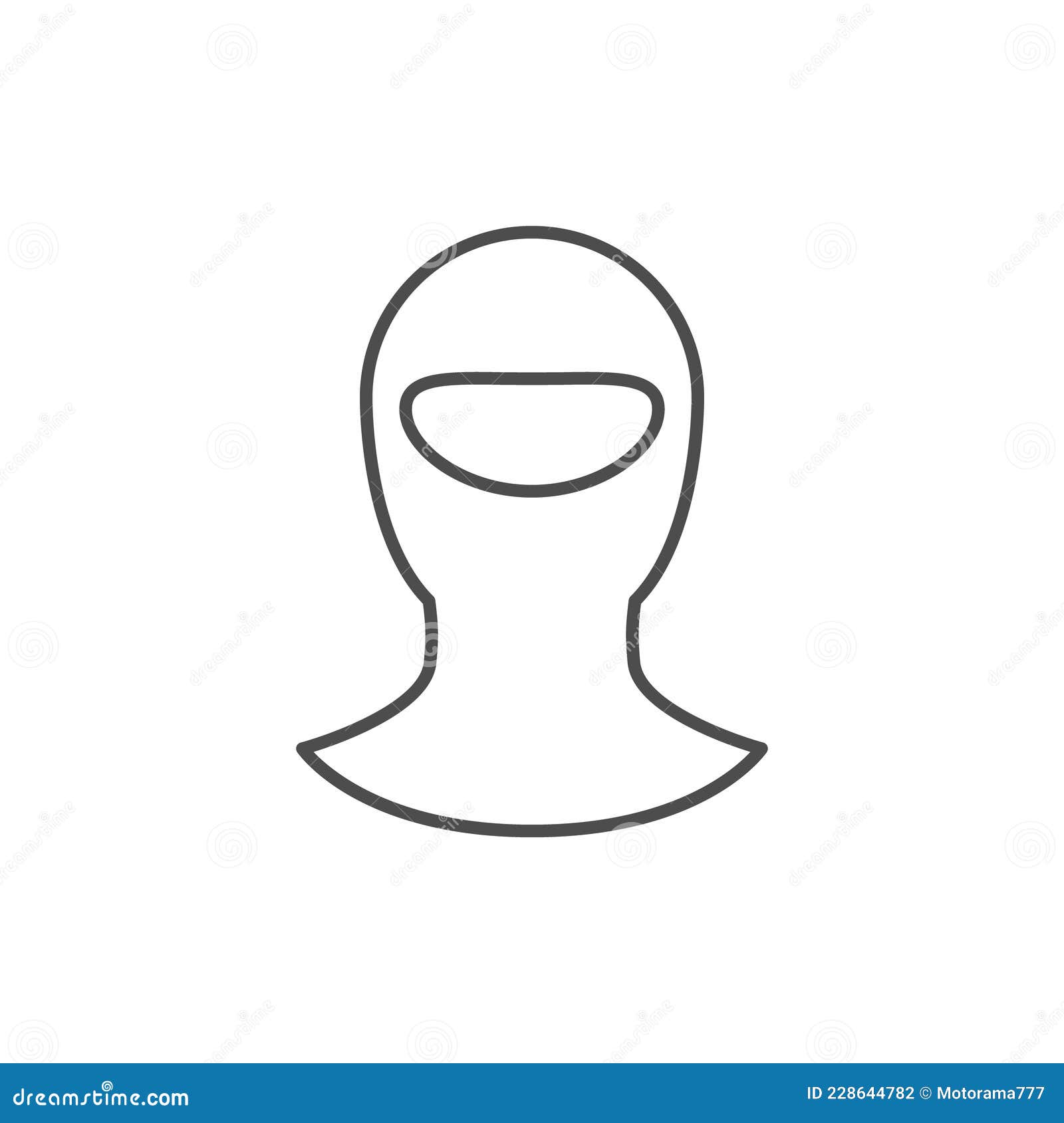 Motorcycle Balaclava Line Outline Icon Stock Vector - Illustration of ...