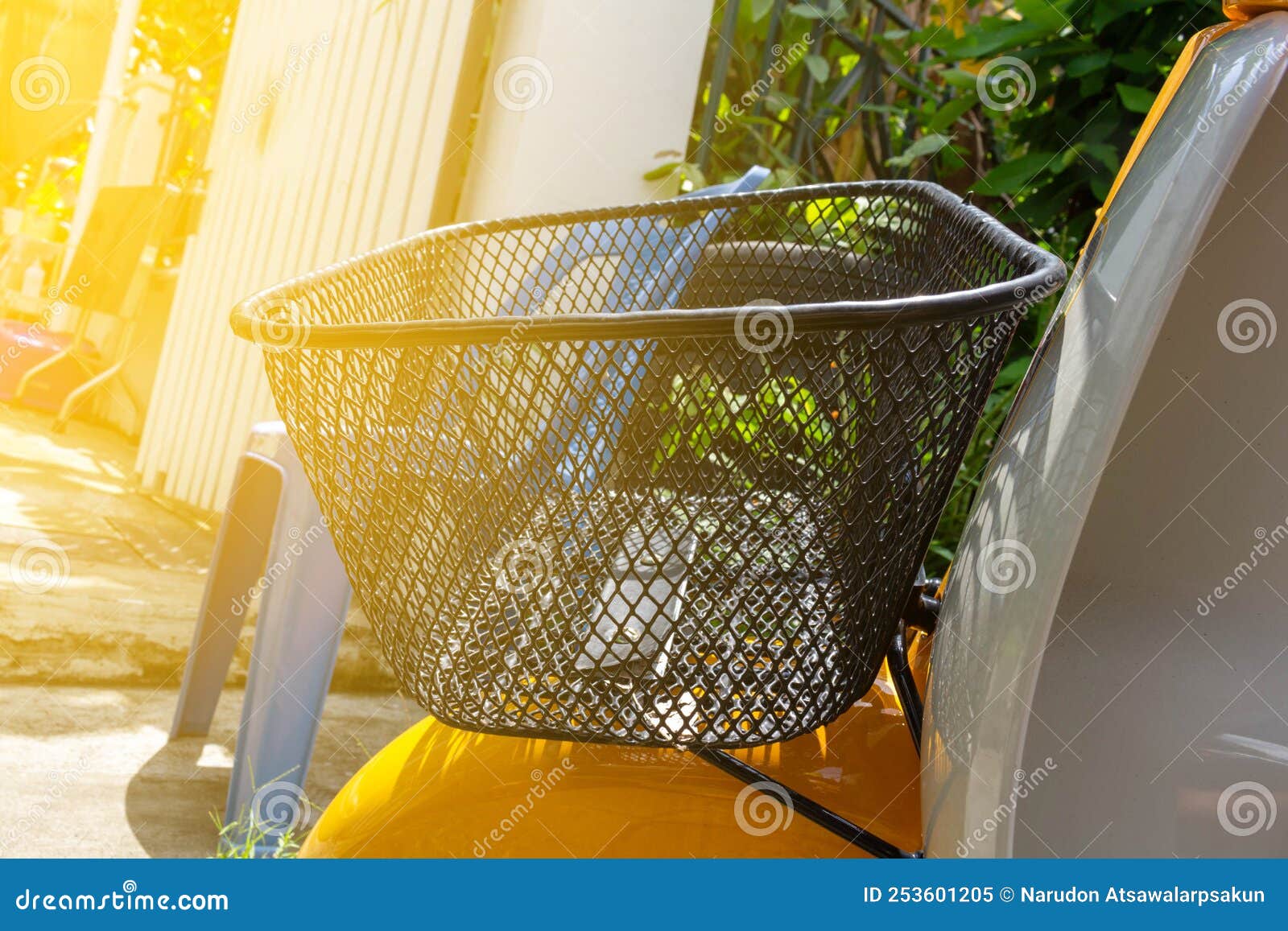 Motorcycle Basket Style Travel Transport Stock Image - Image of colors ...