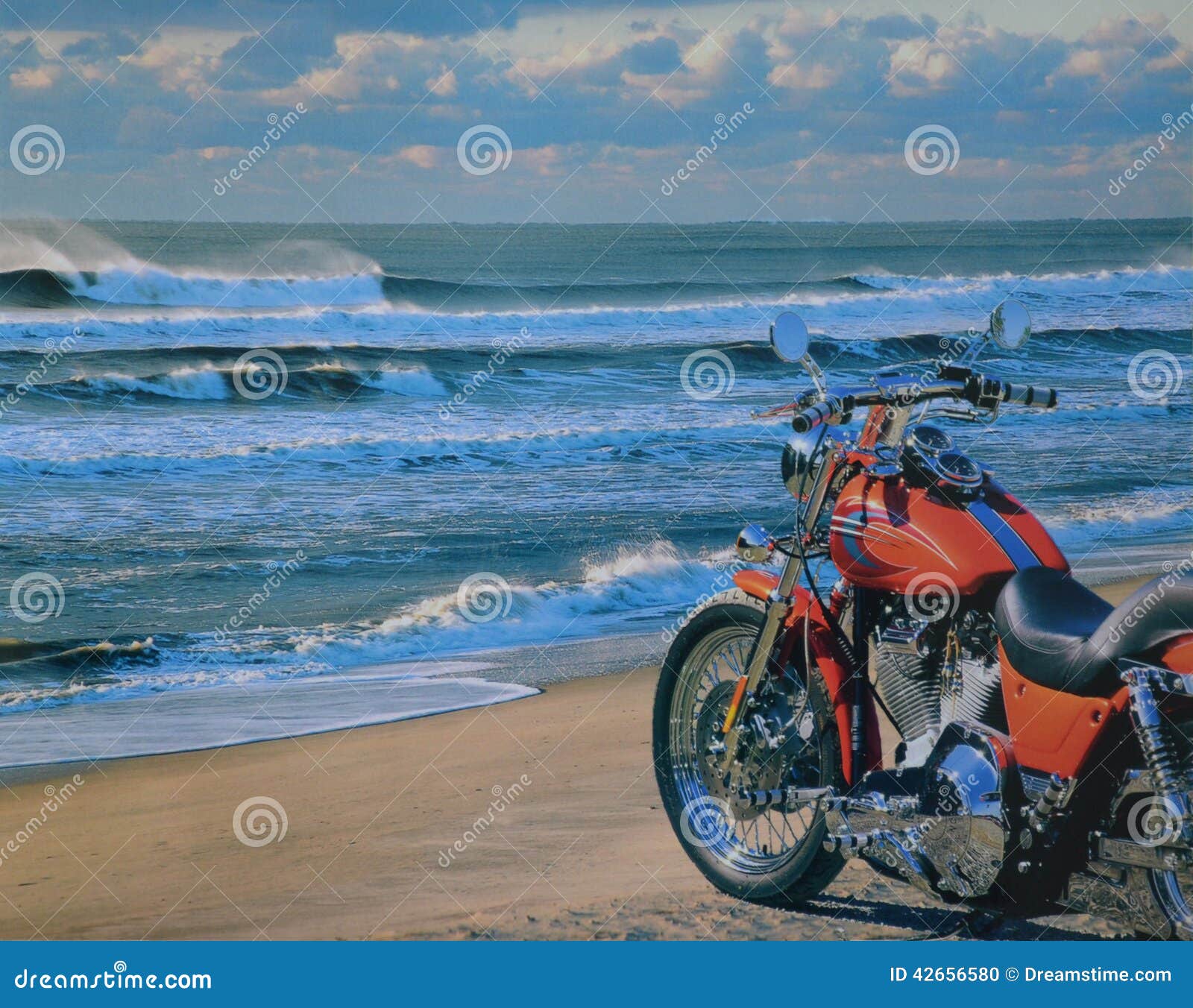 Motorcycle at Beach stock photo. Image of vacation, peace - 42656580