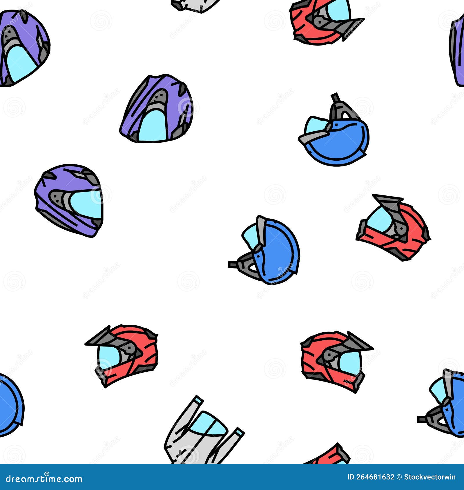 Motorcycle Bike Motor Sport Vector Seamless Pattern Stock Vector ...