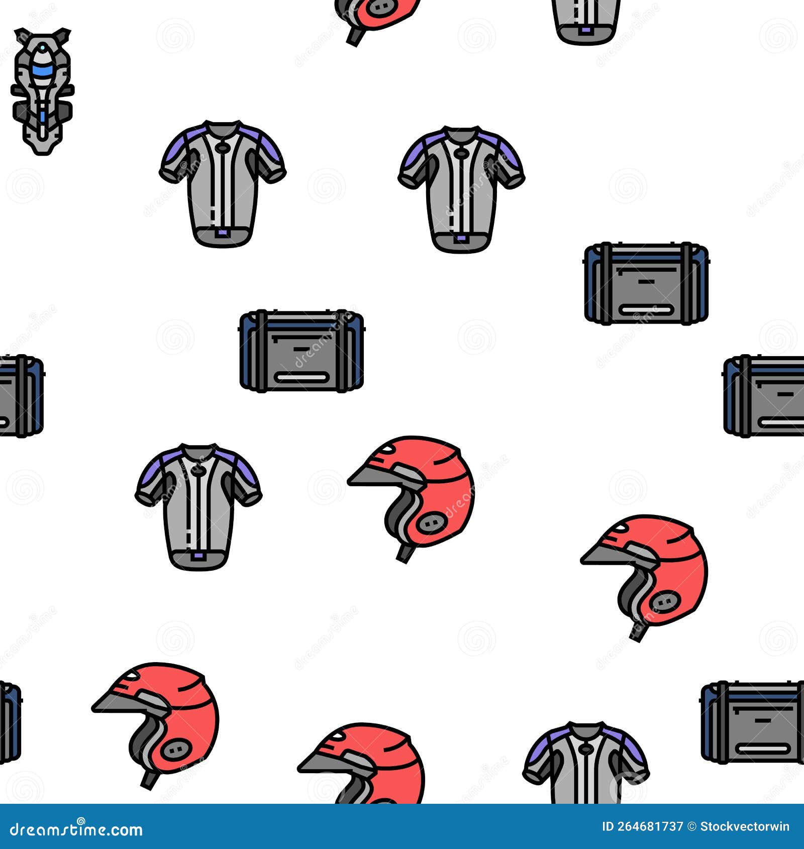 Motorcycle Bike Motor Sport Vector Seamless Pattern Stock Illustration ...