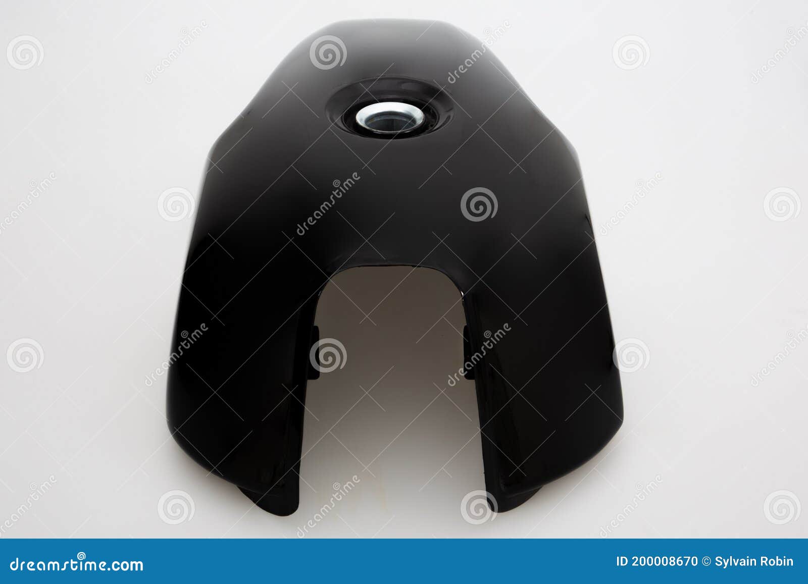 Motorcycle Black Gas Tank in Front View Stock Photo - Image of metal ...