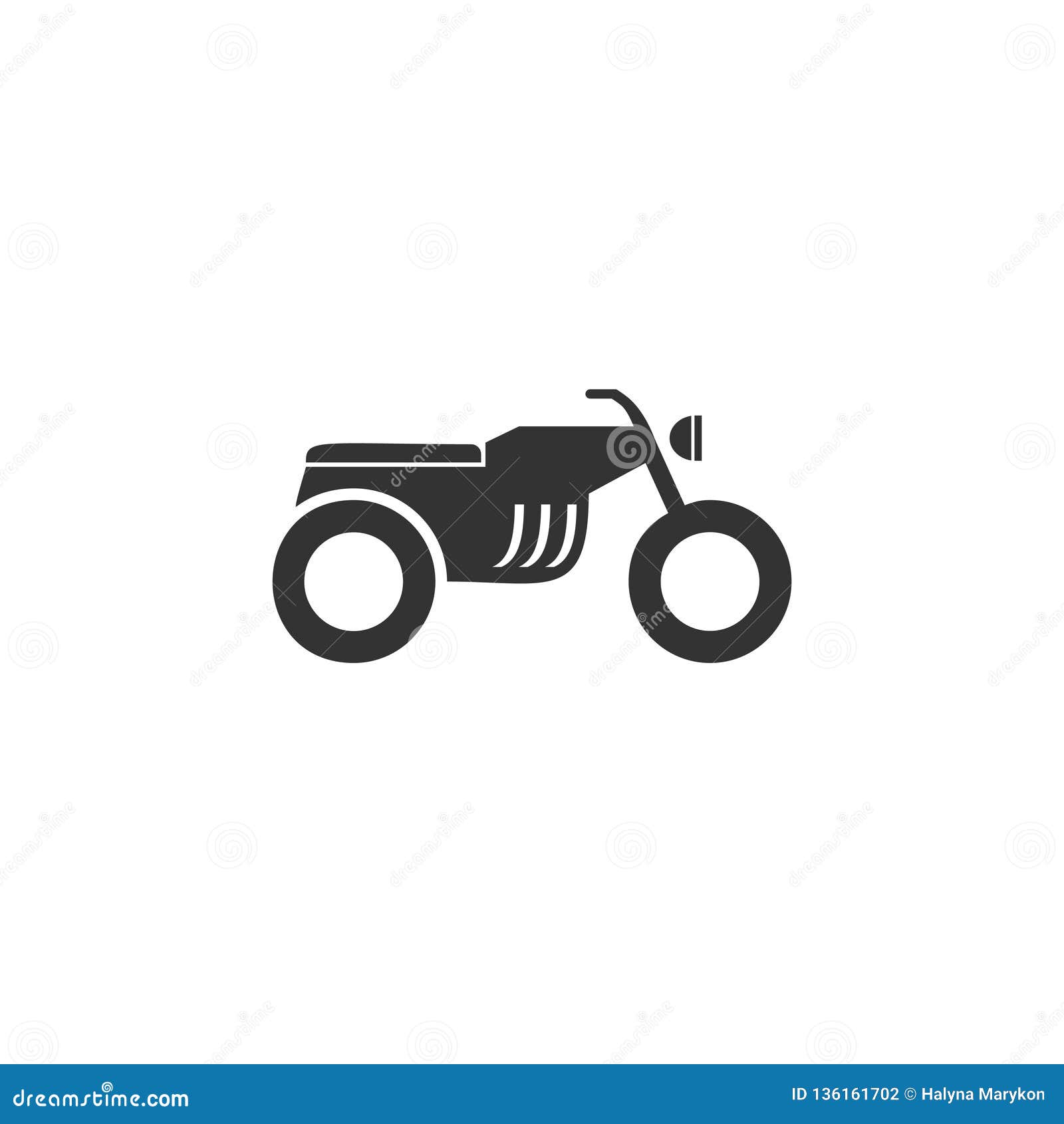 Motorcycle icon flat stock vector. Illustration of race - 136161702