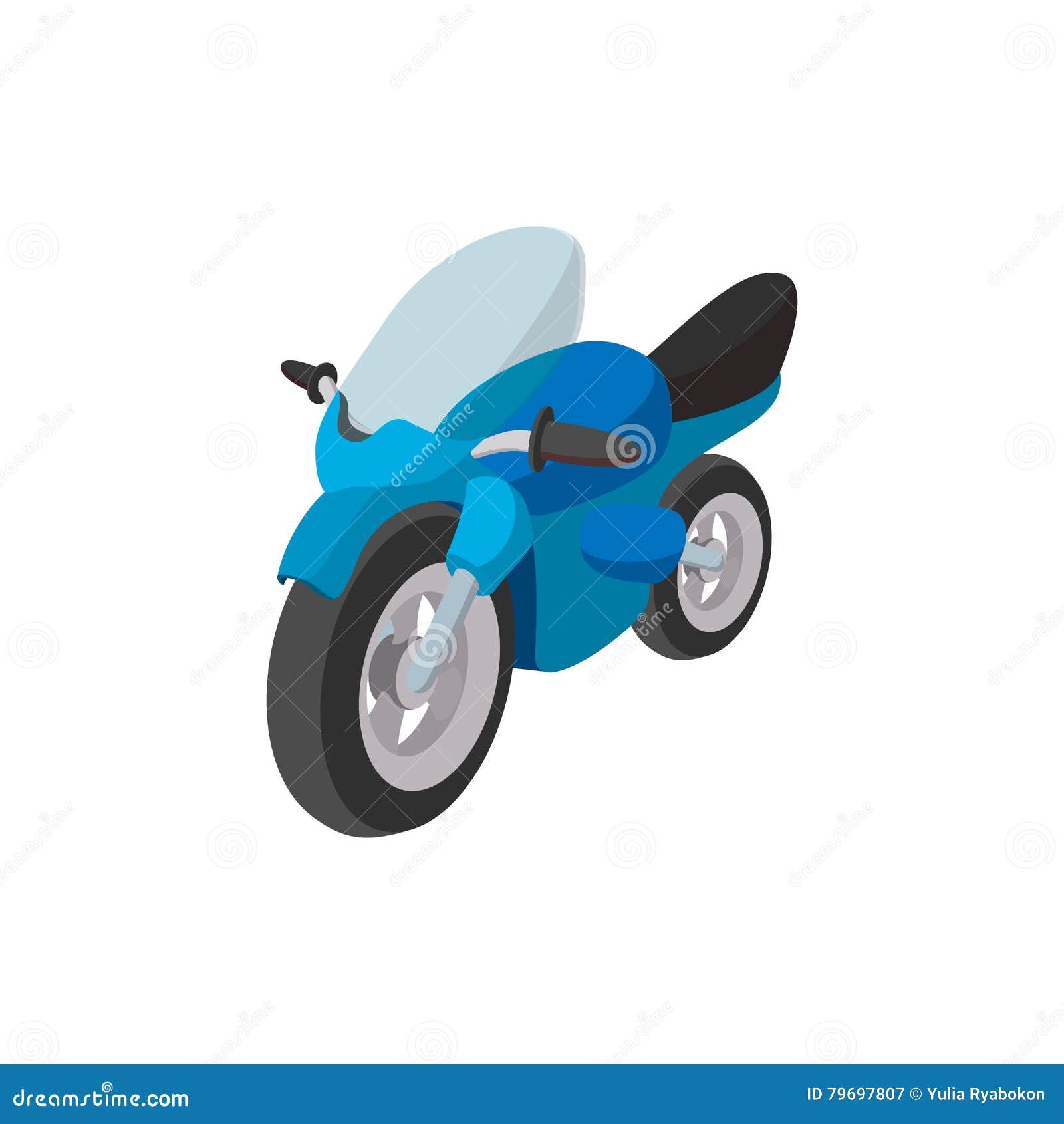 Motorcycle Blue Cartoon Icon Stock Vector - Illustration of pictogram ...