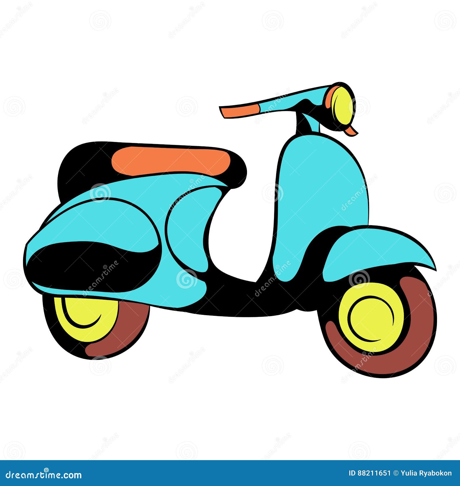 Motorcycle Blue Icon Cartoon Stock Vector - Illustration of icon ...