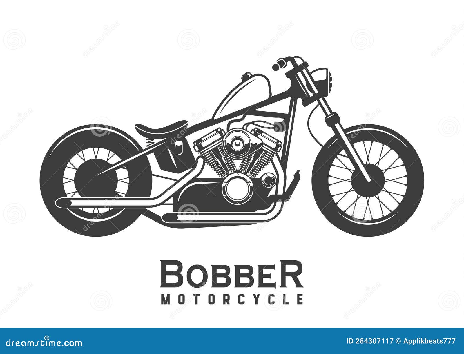 Motorcycle. Bobber stock vector. Illustration of engine - 284307117