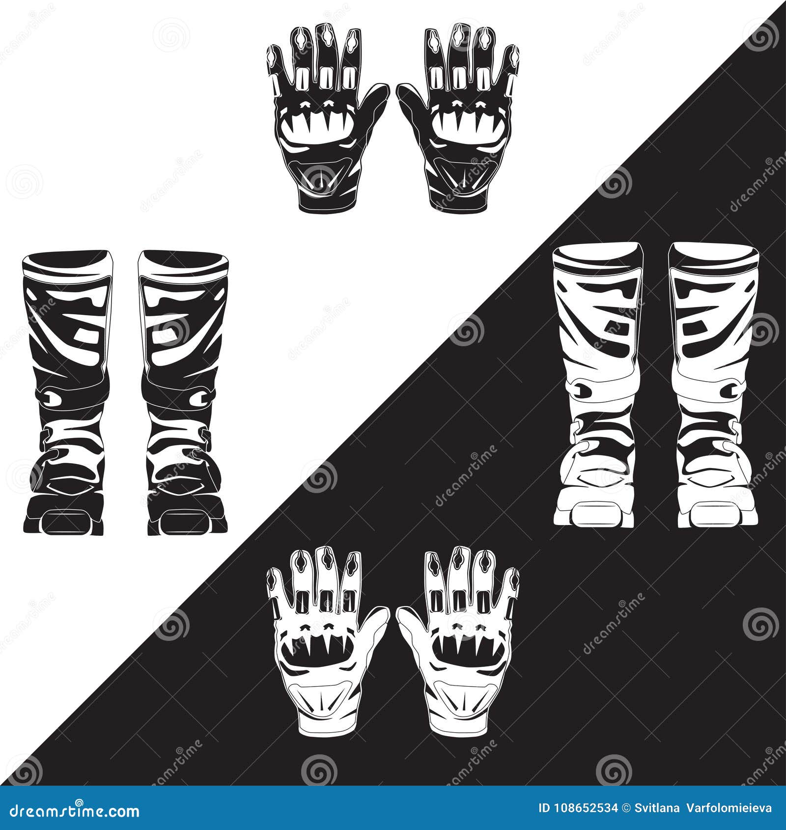 Motorcycle Boots Vector Flat Illustration Stock Vector - Illustration ...