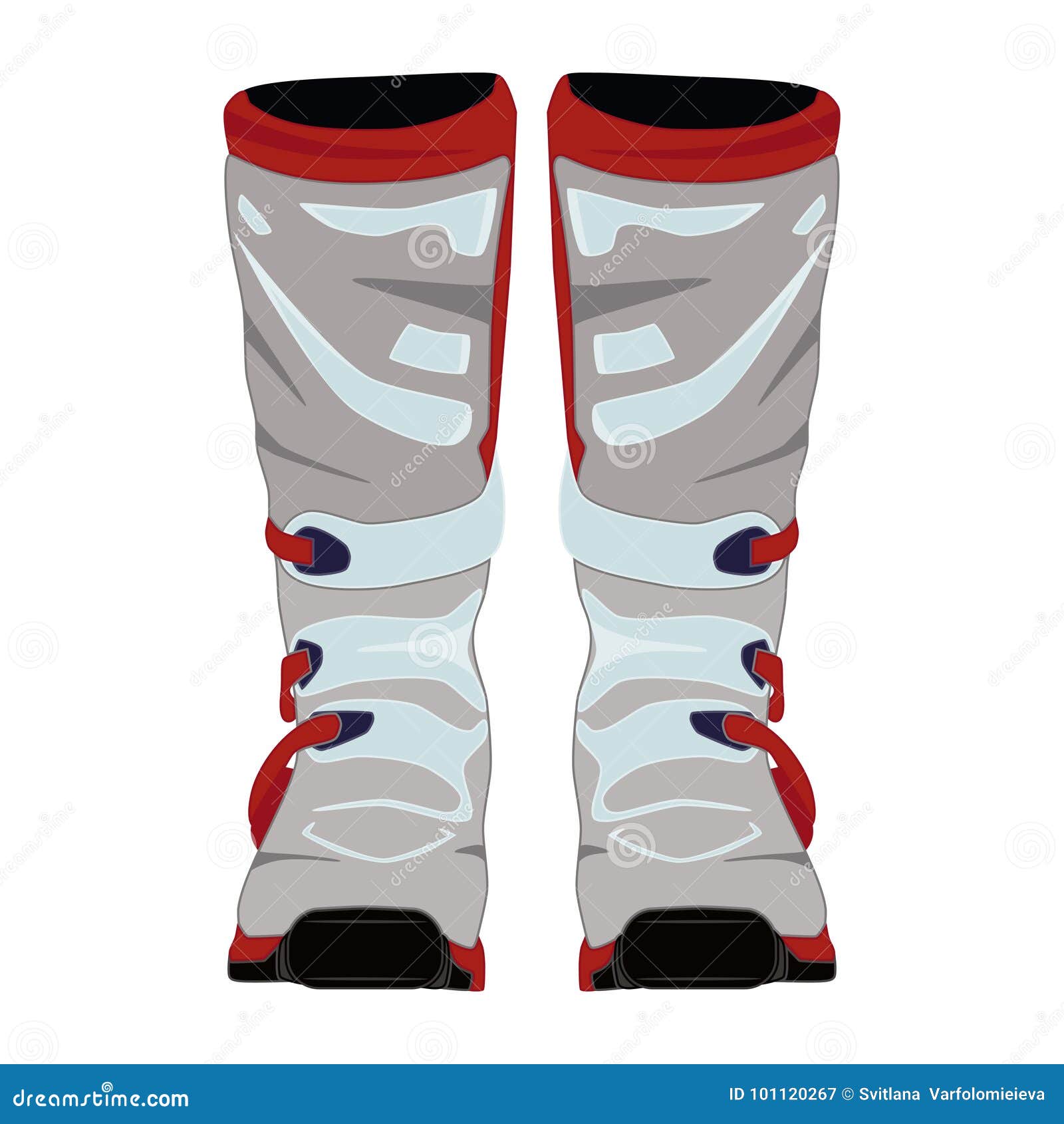 Motorcycle Boots Vector Flat Illustration Stock Vector - Illustration ...