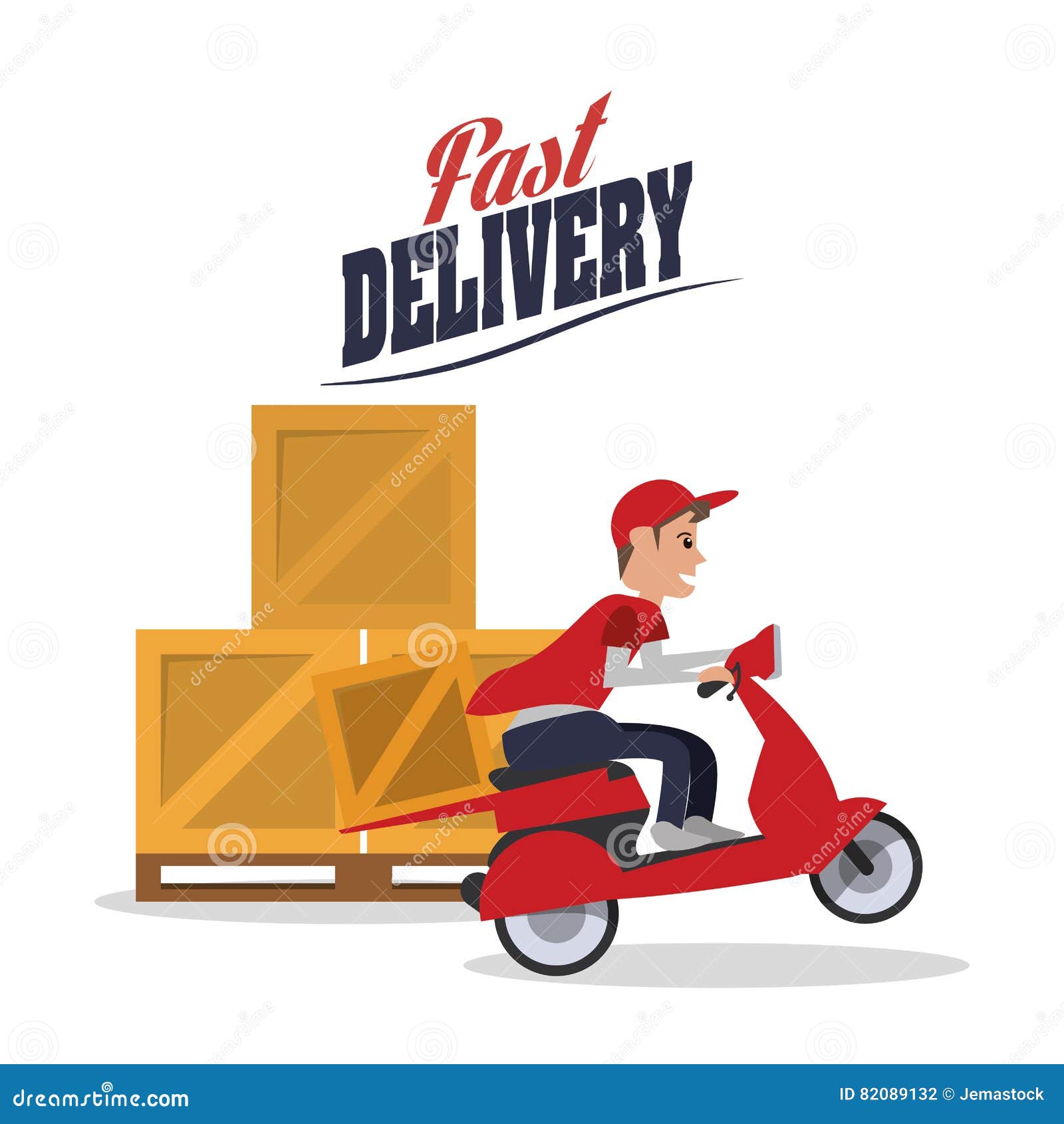 Motorcycle Box Package Delivery Icon Stock Vector - Illustration of ...