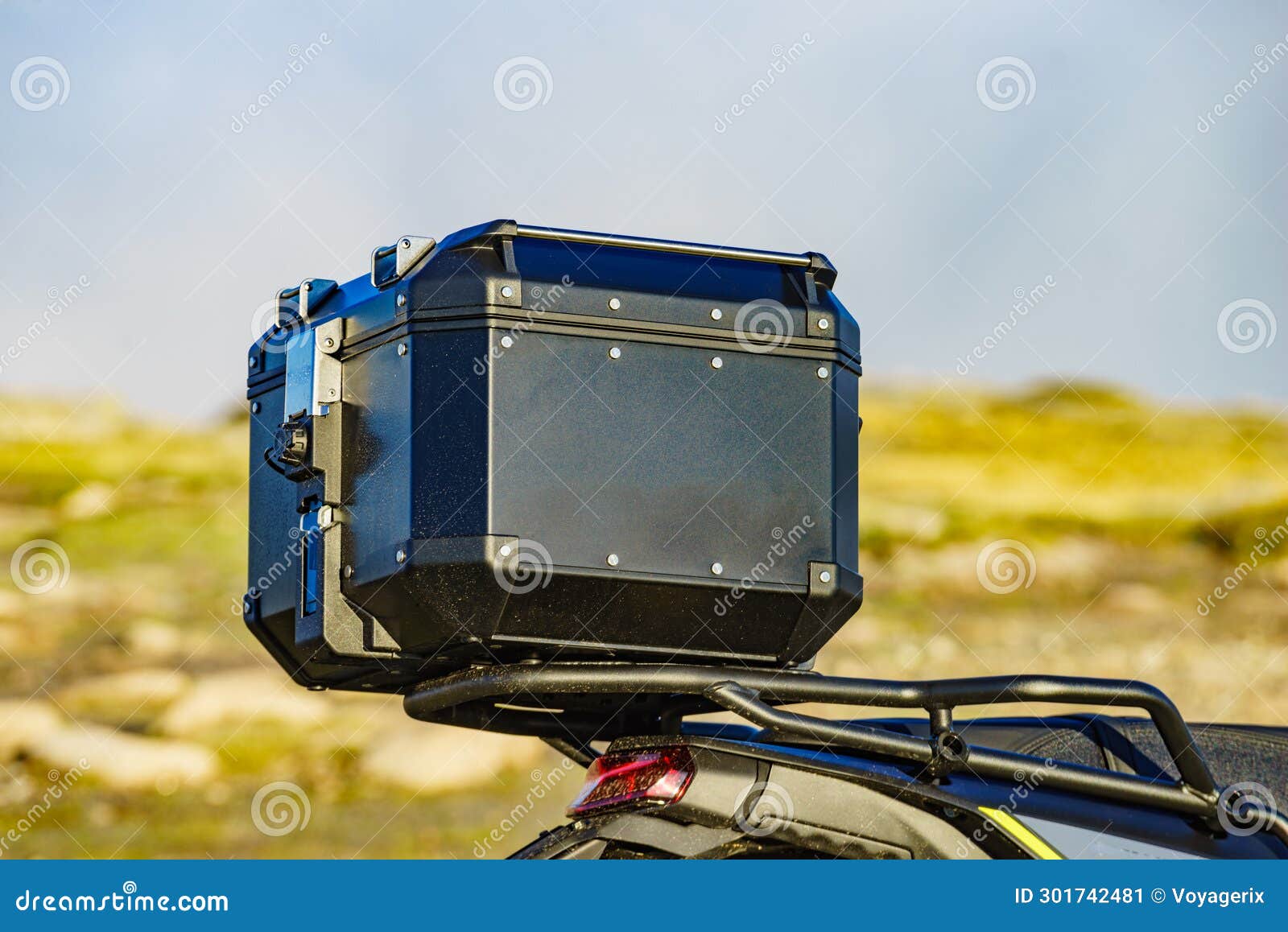 Motorcycle box storage stock image. Image of luggage - 301742481