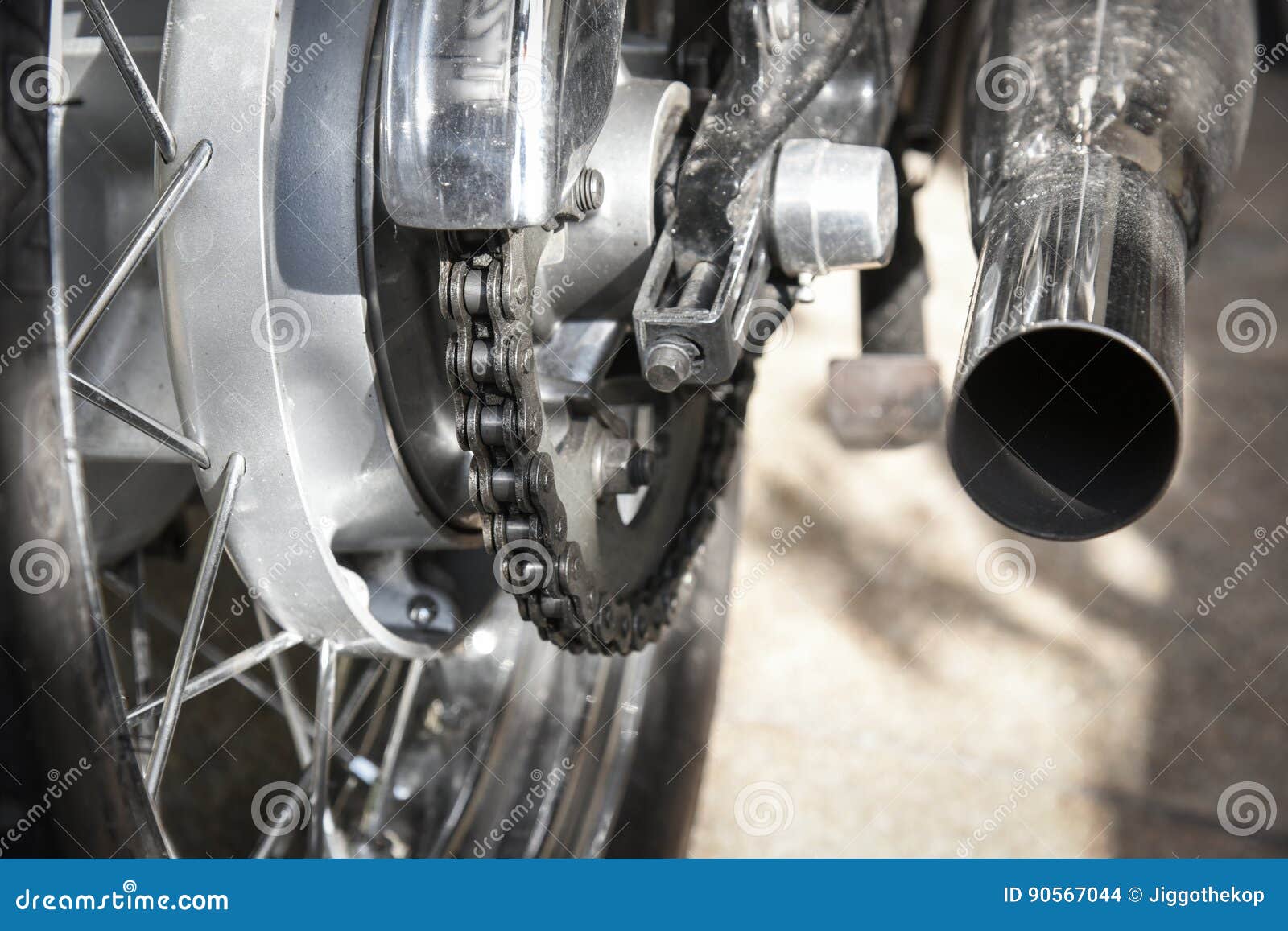 Motorcycle Chain and Rear Sprocket Stock Photo - Image of moto ...