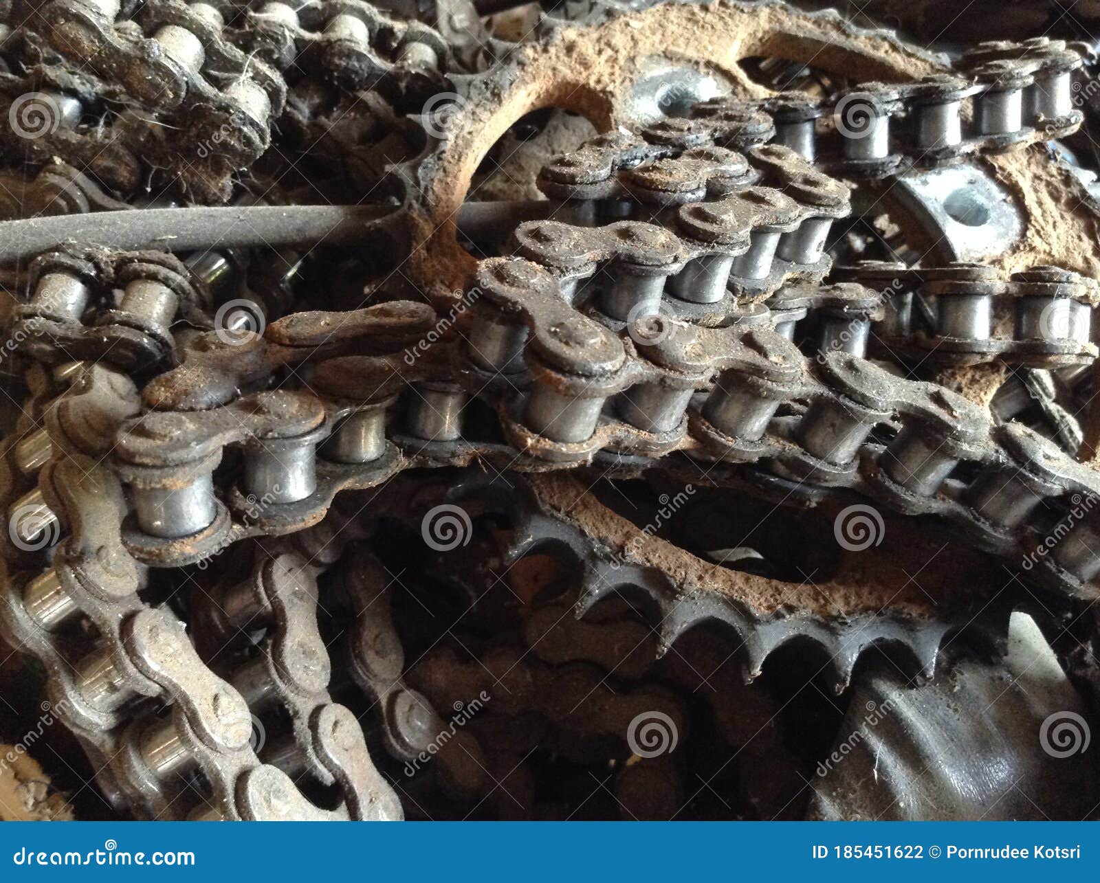 Motorcycle Chains and Old Gear Stock Photo - Image of teeth, engine ...