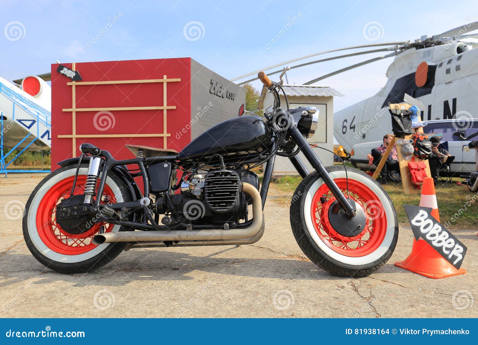 Custom Classic Motorcycle Bobber Editorial Stock Image - Image of ...
