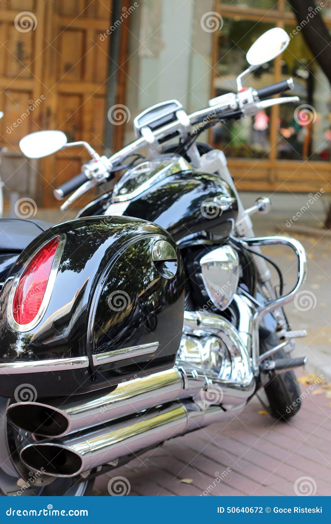 Motorcycle Chrome Exhaust and Engine Closeup Editorial Photography ...