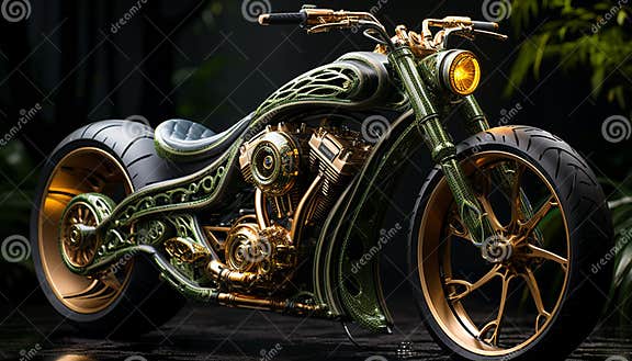 Motorcycle Chrome Shines, Speed and Elegance on the Open Road Generated ...