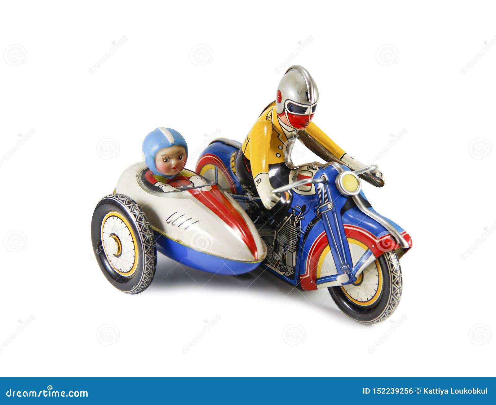 Motorcycle Clockwork Tin Toy Stock Photo - Image of tins, isolated ...