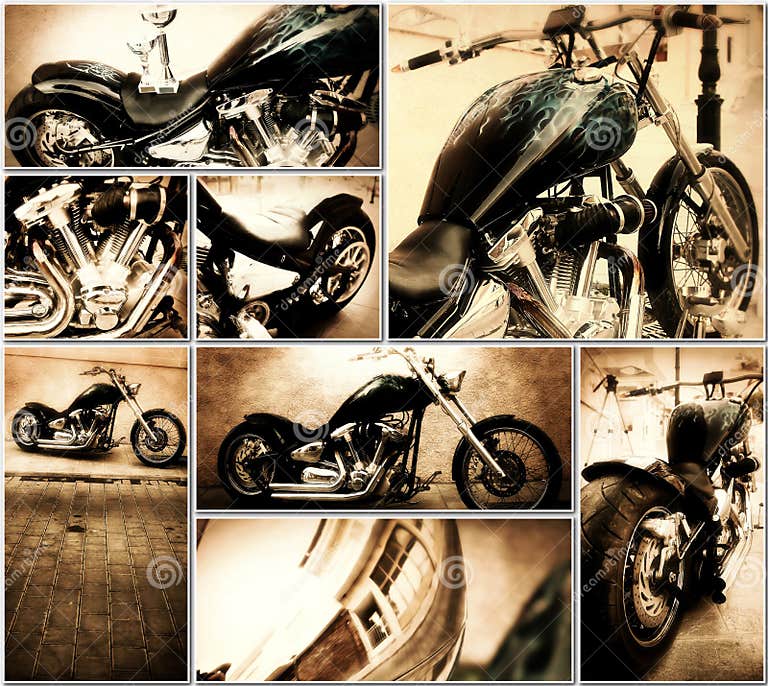 Motorcycle collage stock image. Image of motorcycle, cycle - 16477775