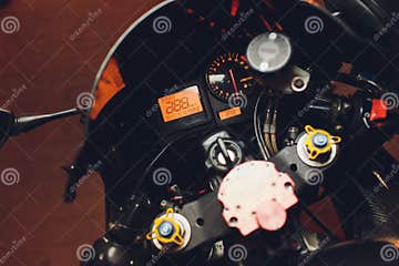 Motorcycle Control Panel with Speedometer Dashboard in Motorcycle ...